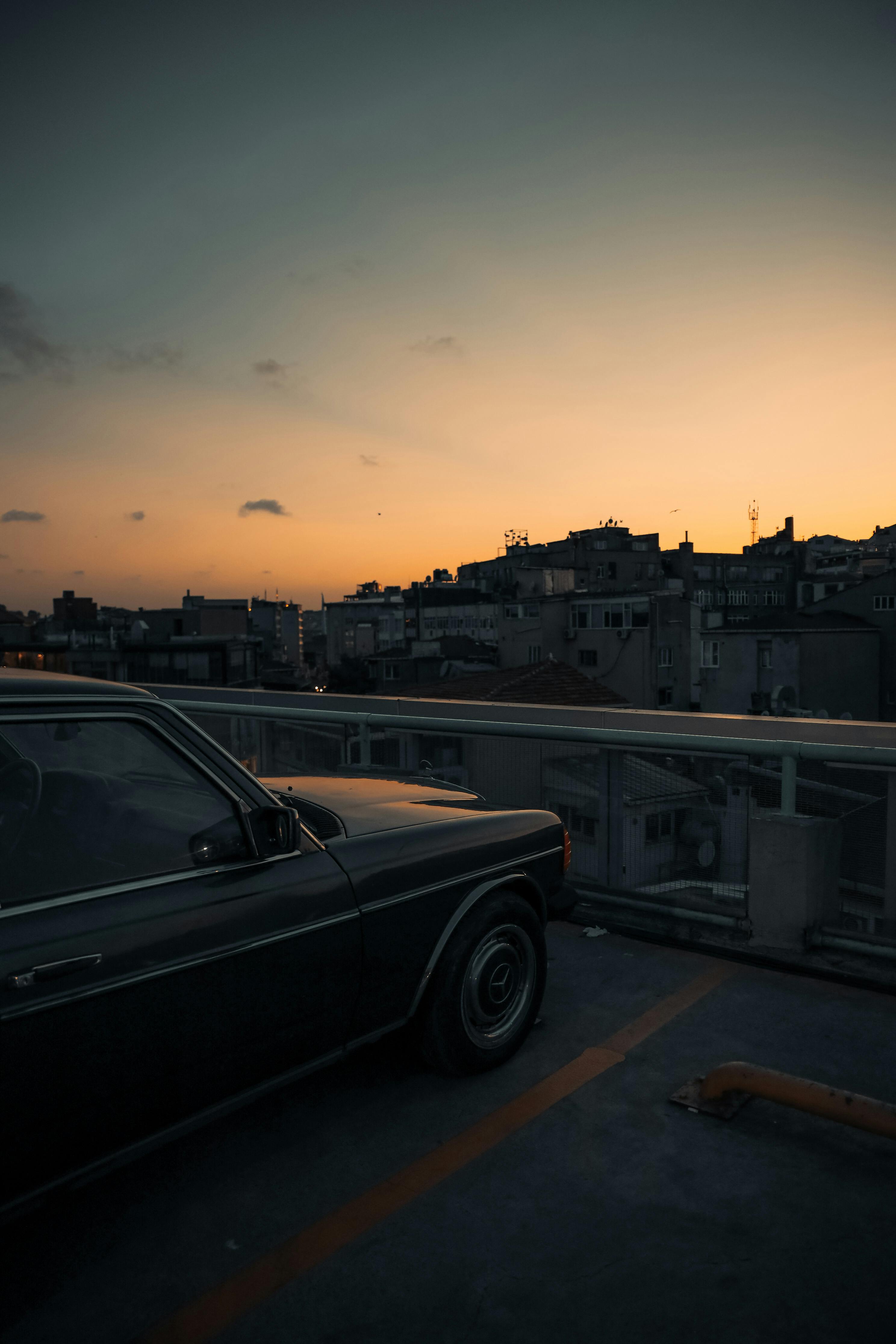 Modern Car on Bridge on Sunset · Free Stock Photo
