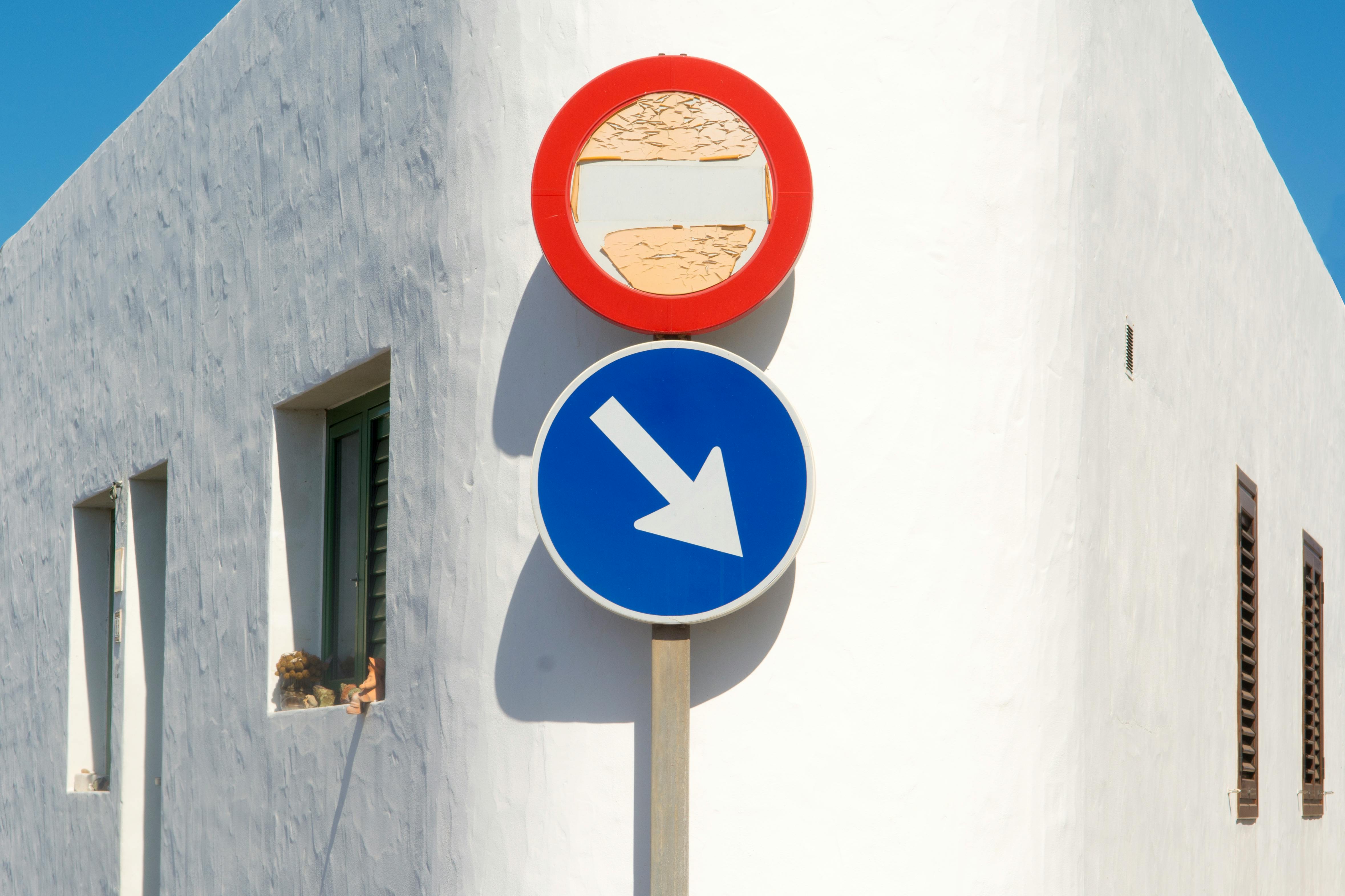 Blue and Red Road Sign · Free Stock Photo