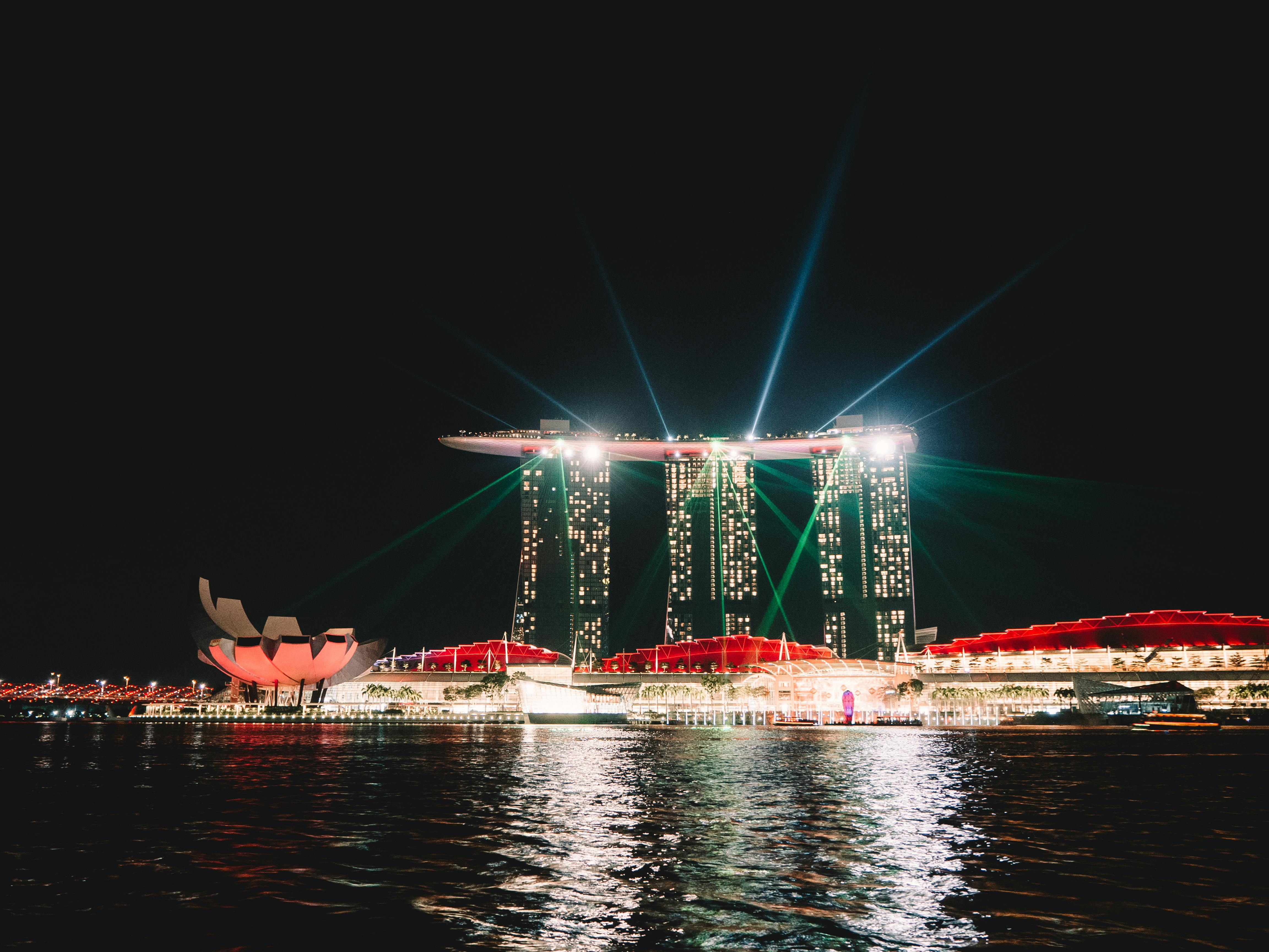 Illuminated Viewing Platform At Night Time · Free Stock Photo