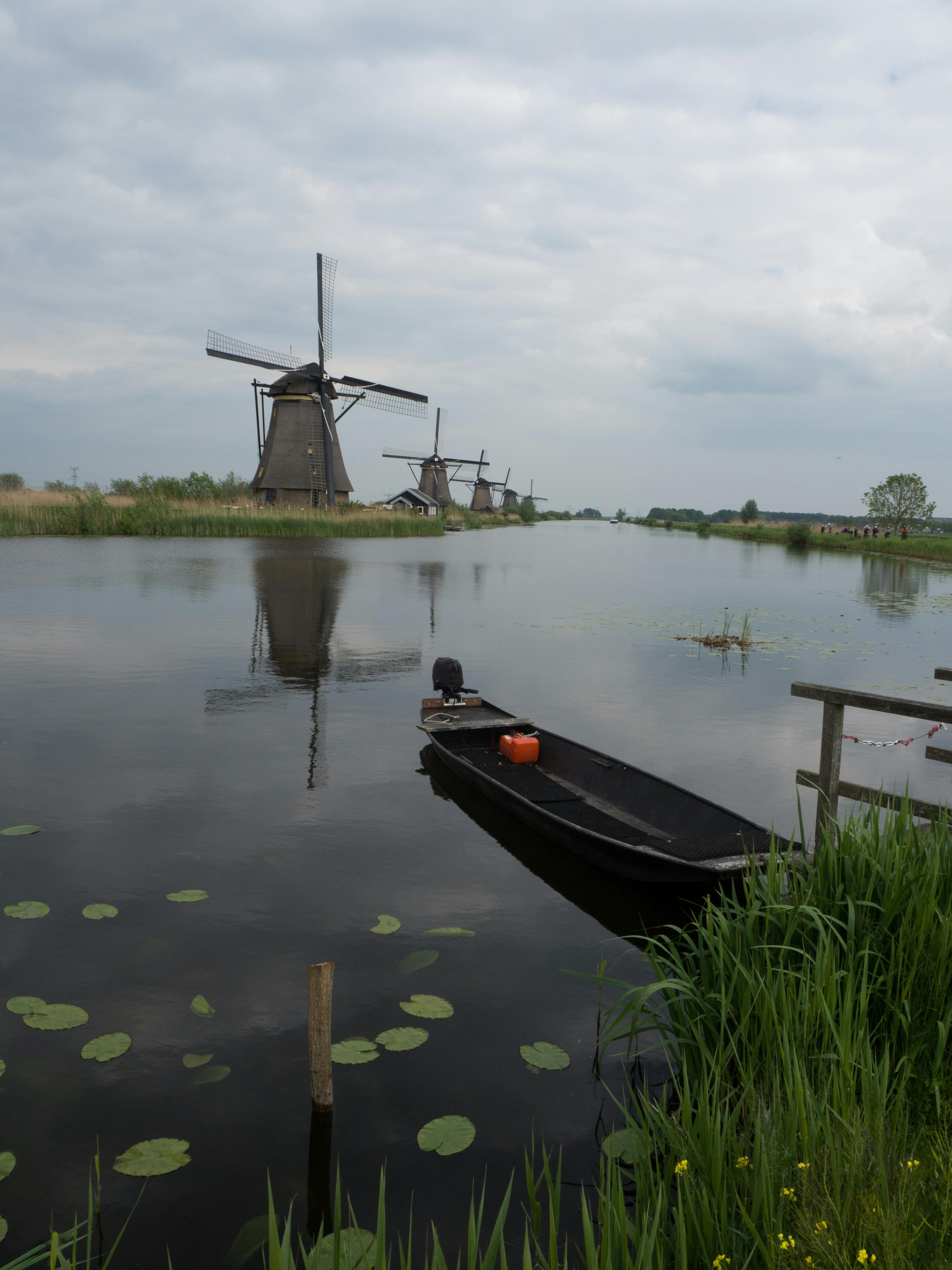 Windmills by the Lakeside · Free Stock Photo