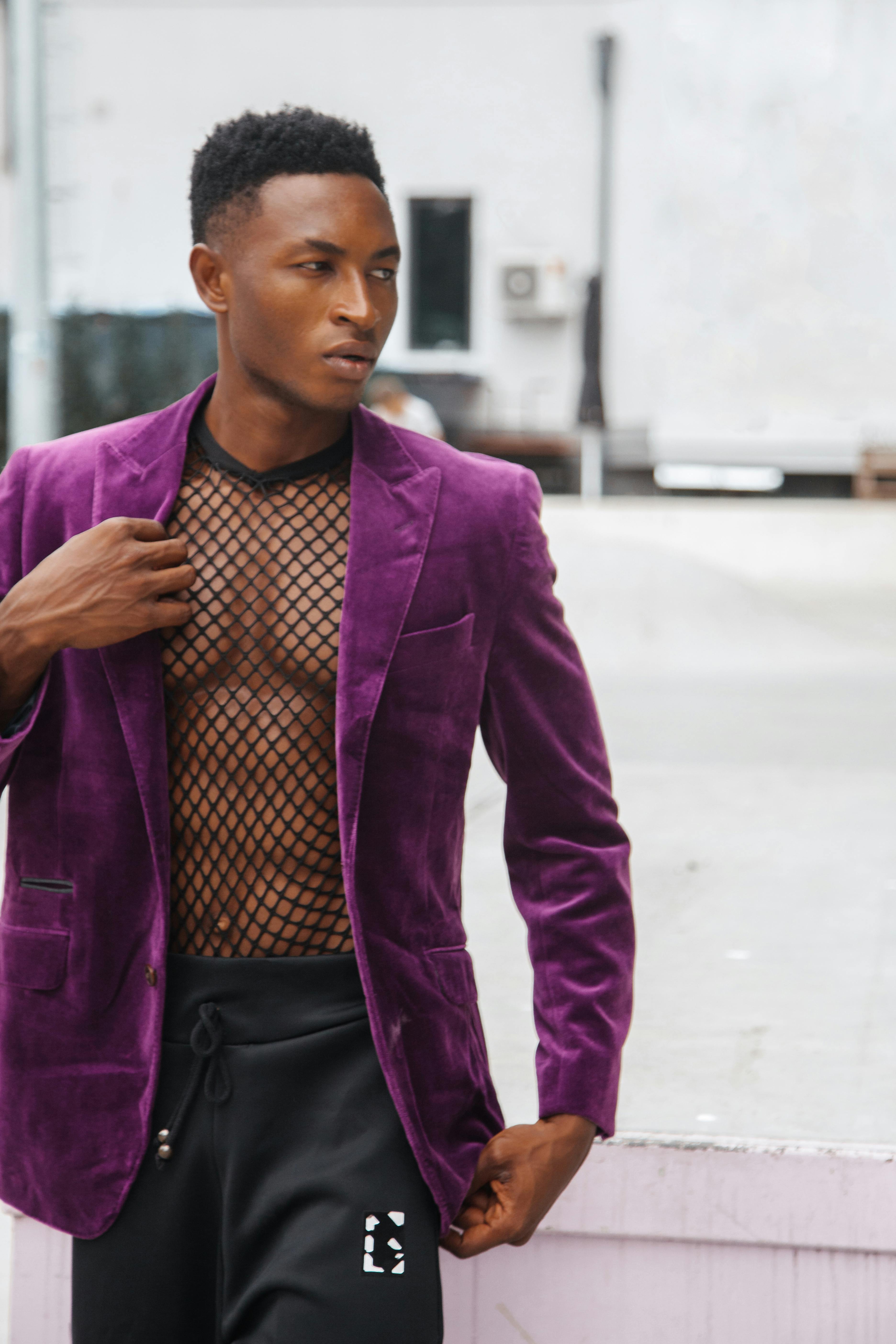 Man Wearing Violet Blazer · Free Stock Photo