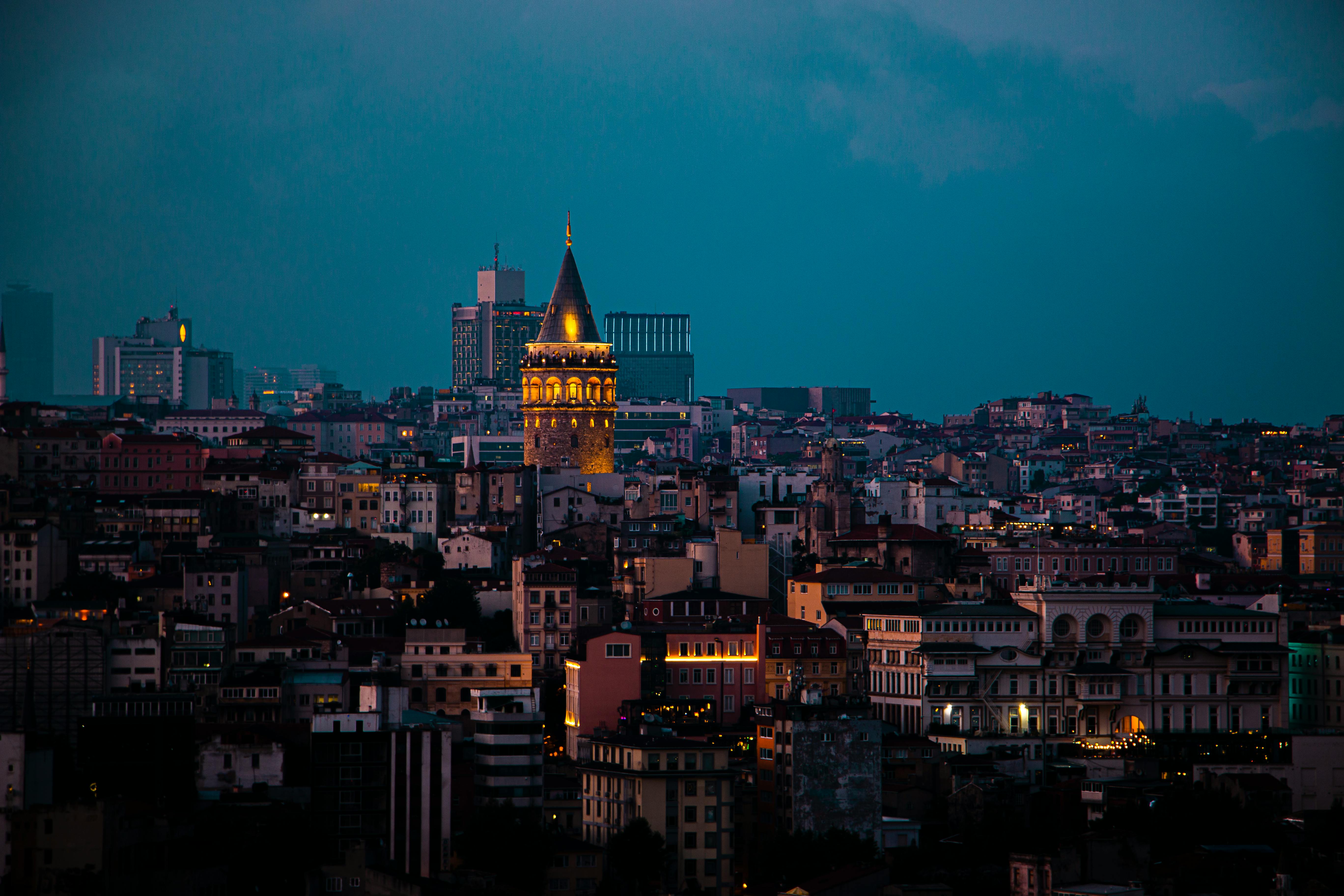 High-Rise Building during Night Time · Free Stock Photo