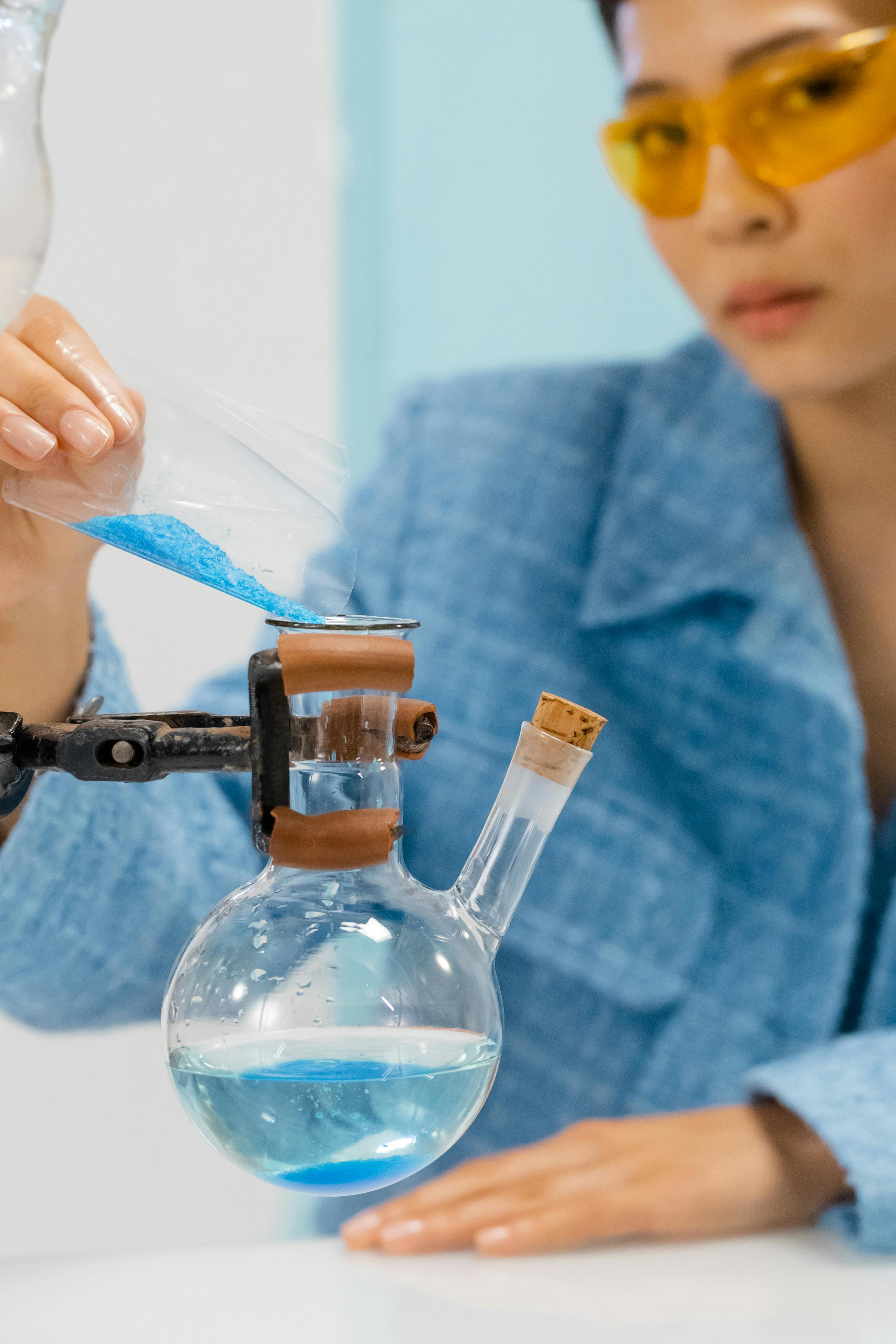 Man Getting Injected with Blue Liquid · Free Stock Photo