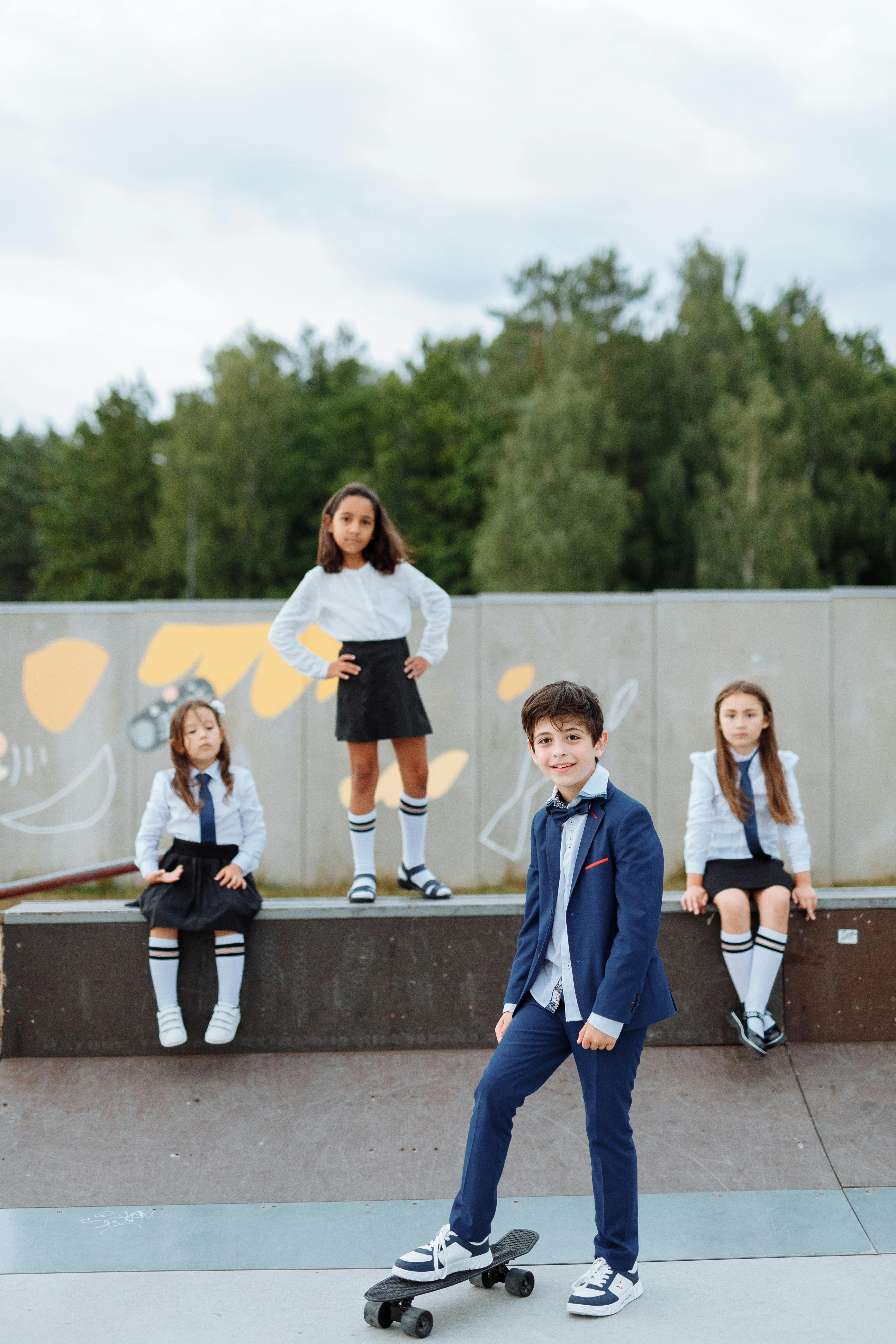 Happy Students Wearing Their School Uniforms · Free Stock Photo