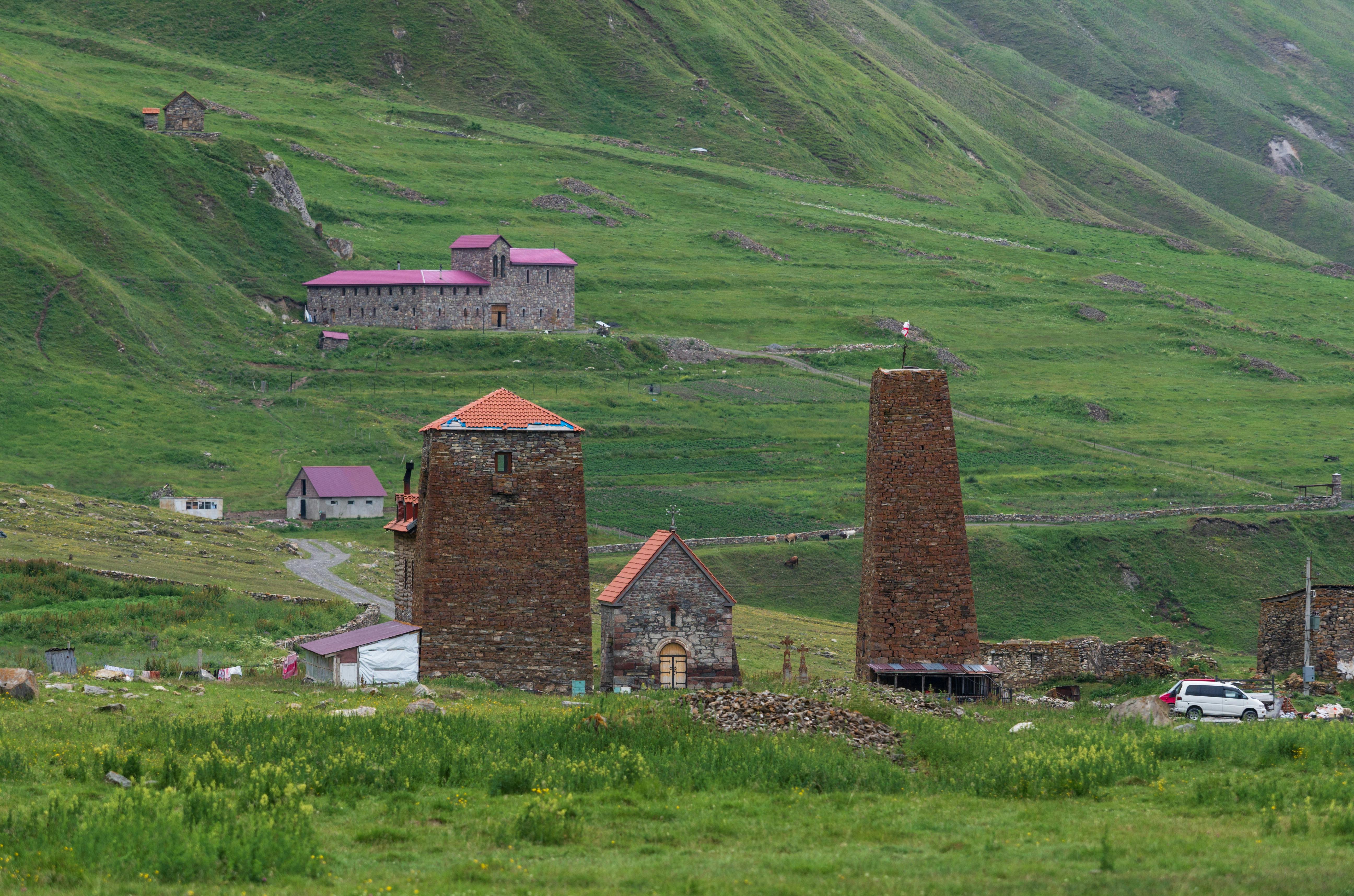 Brick Towers in a Mountain Village · Free Stock Photo