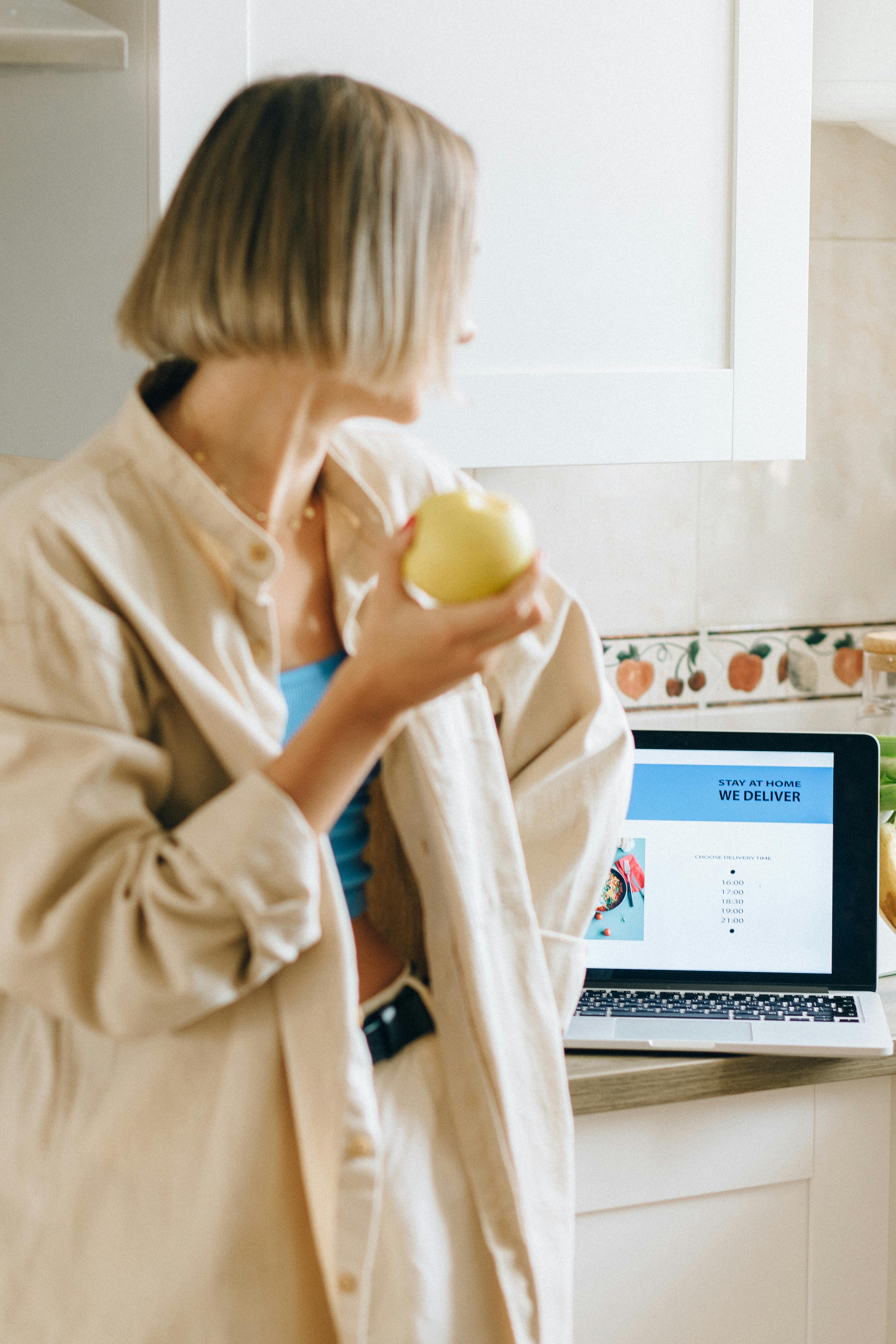 Standing Person Holding Laptop Photos, Download The BEST Free Standing ...