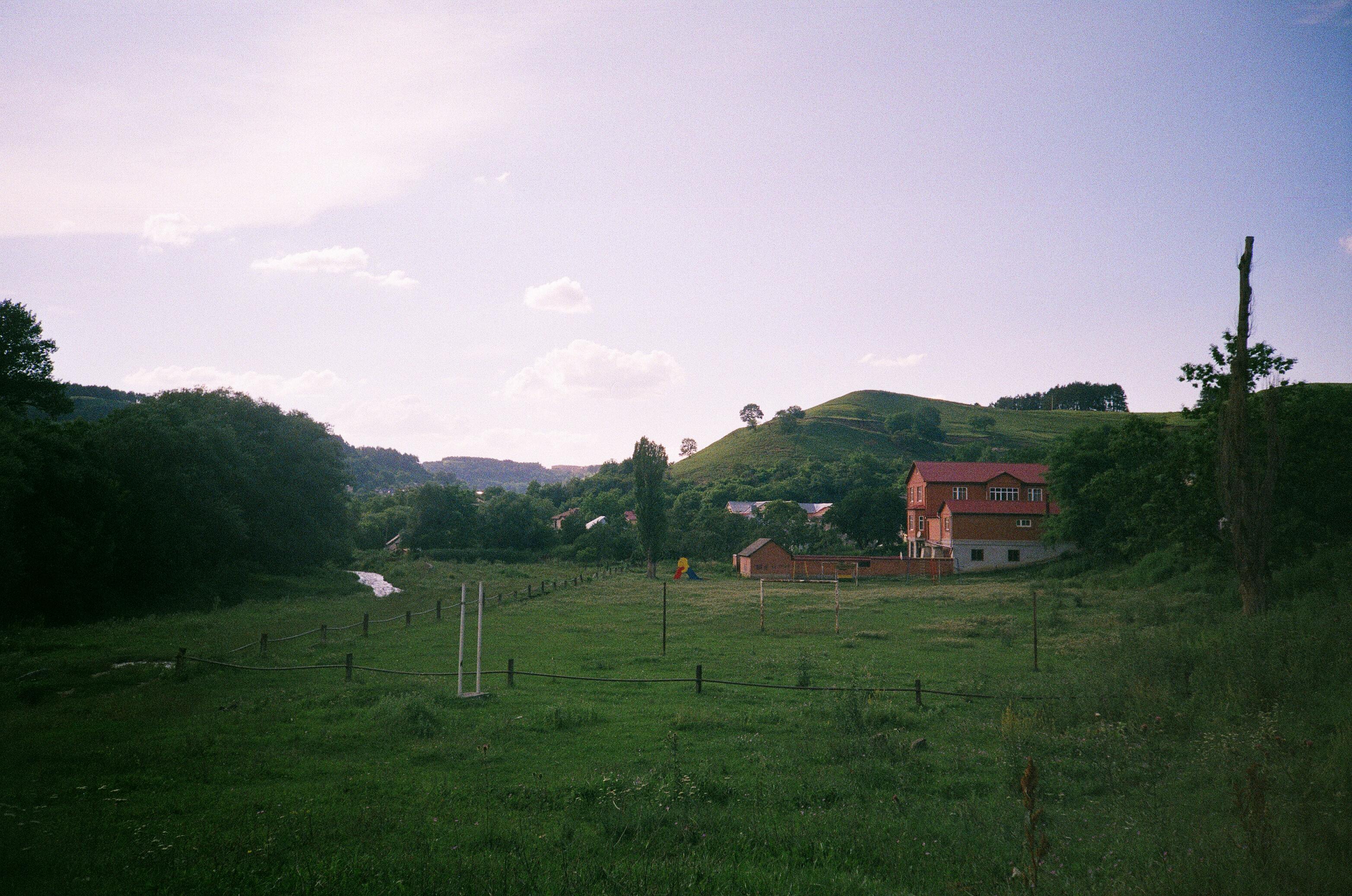 Rural Landscape with Wooden Fence and Bushes · Free Stock Photo