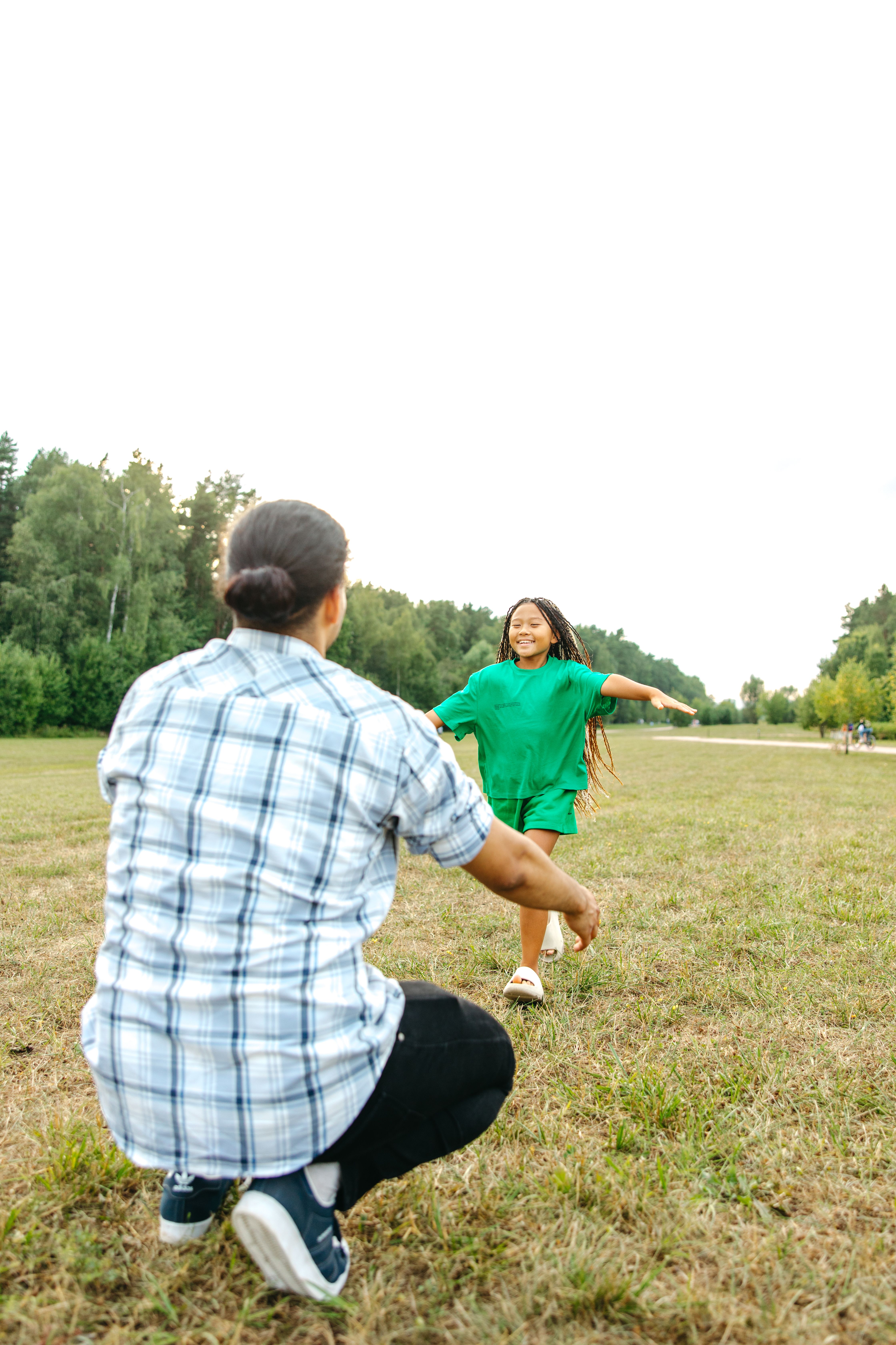 Girl Running Towards a Man · Free Stock Photo