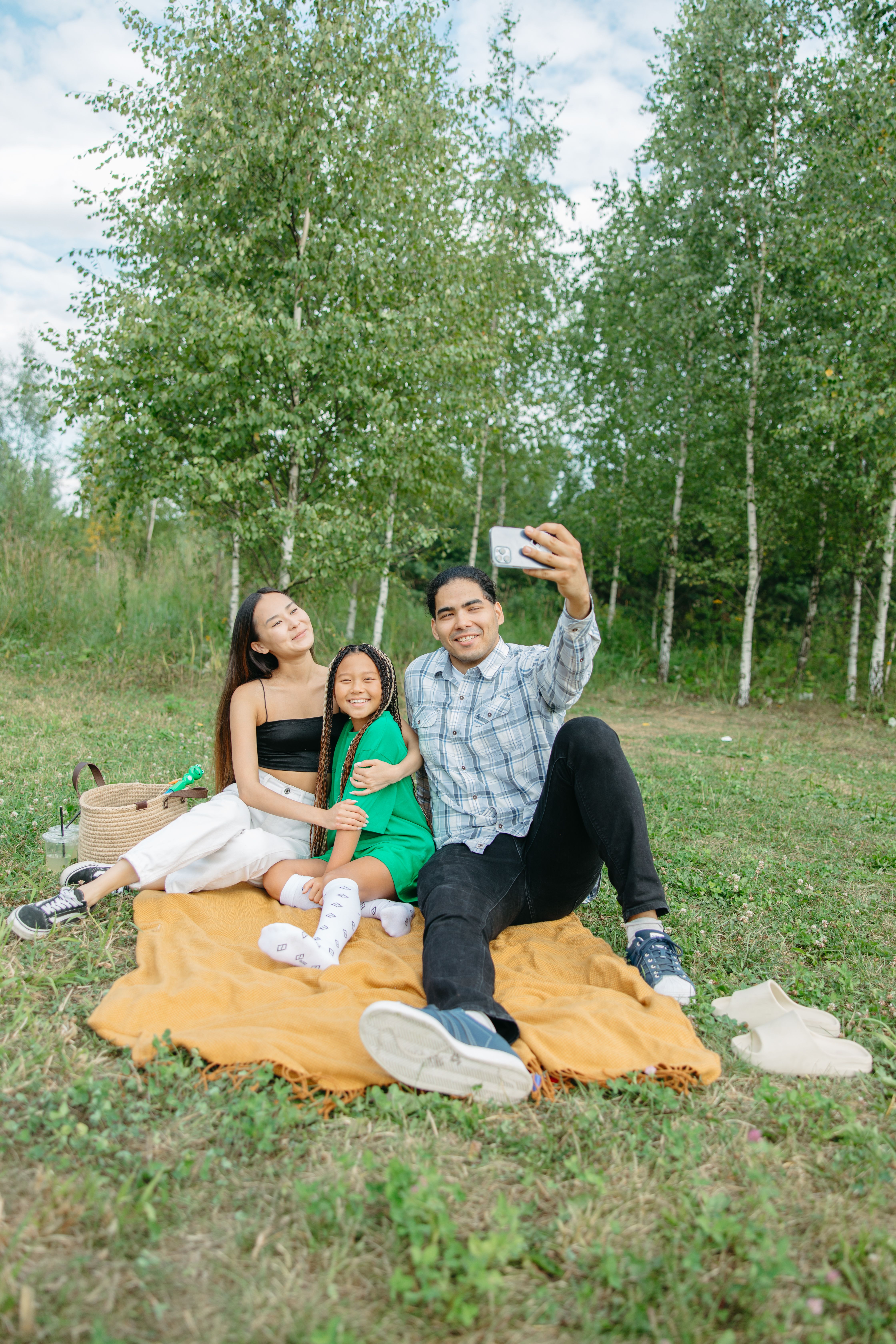 A Family Taking a Selfie · Free Stock Photo