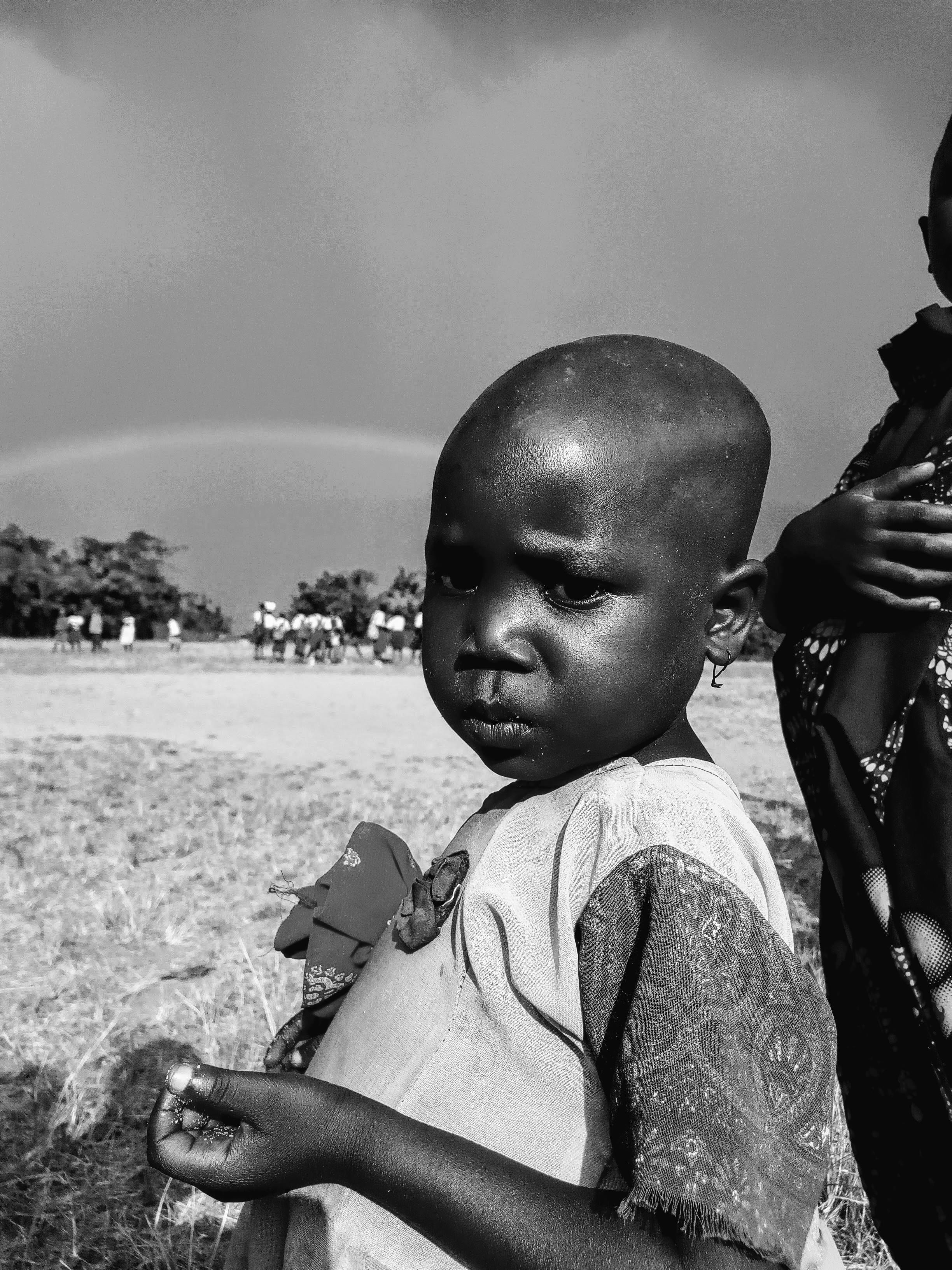 Grayscale Photo of a Child · Free Stock Photo