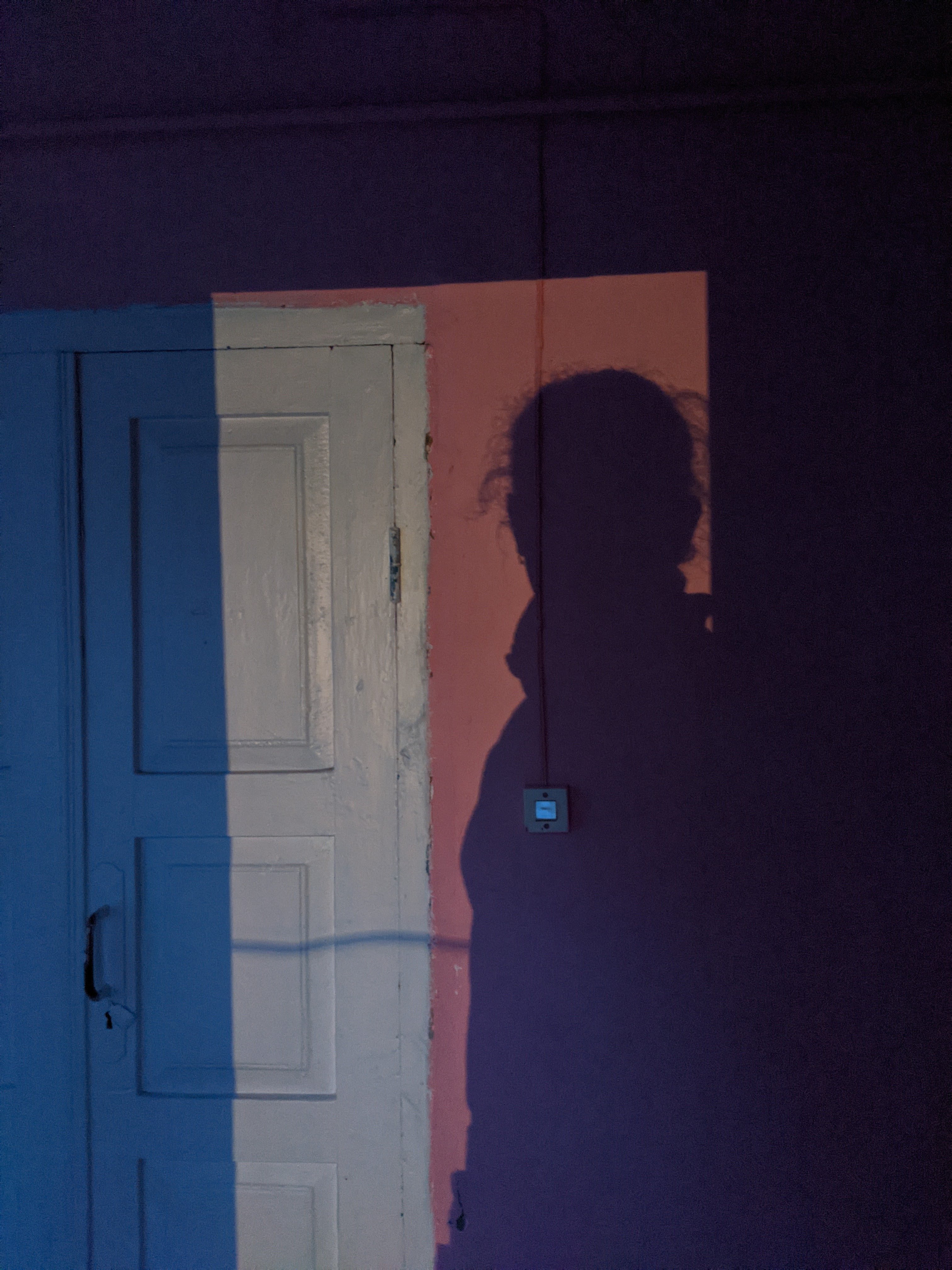 Shadow of Person Standing on the Door · Free Stock Photo