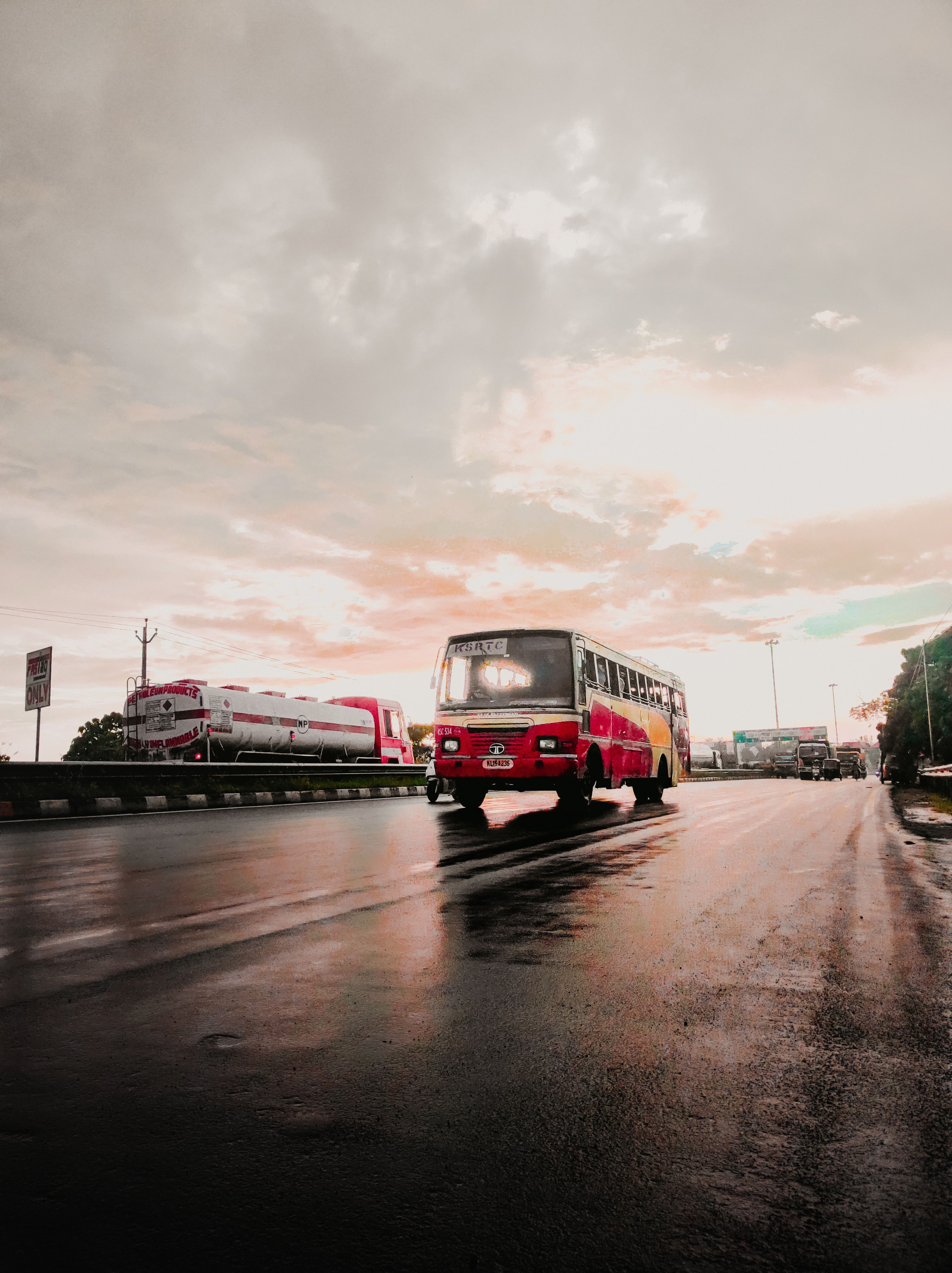 Yellow School Bus on Road · Free Stock Photo