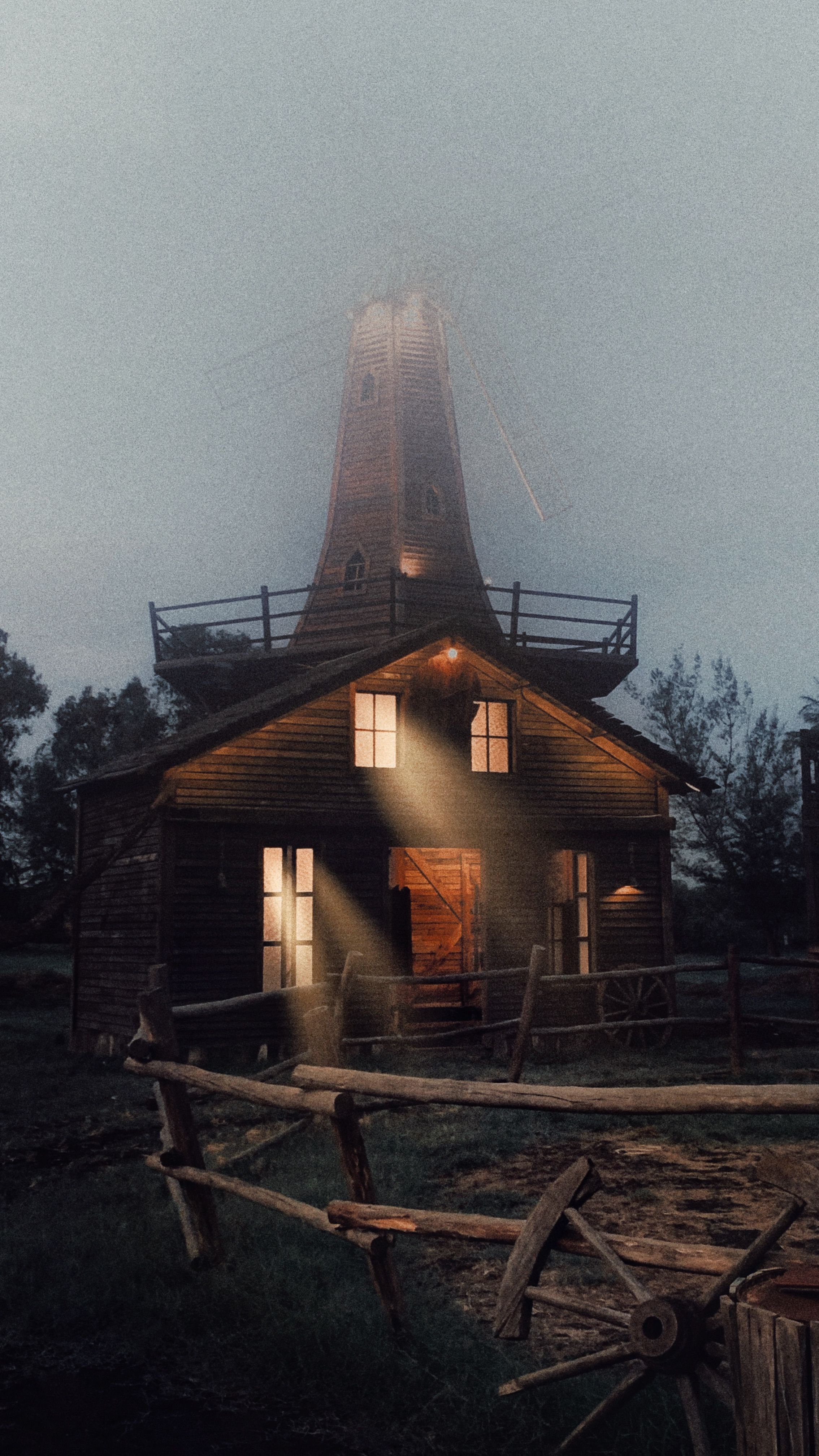 Lights in House in Windmill · Free Stock Photo