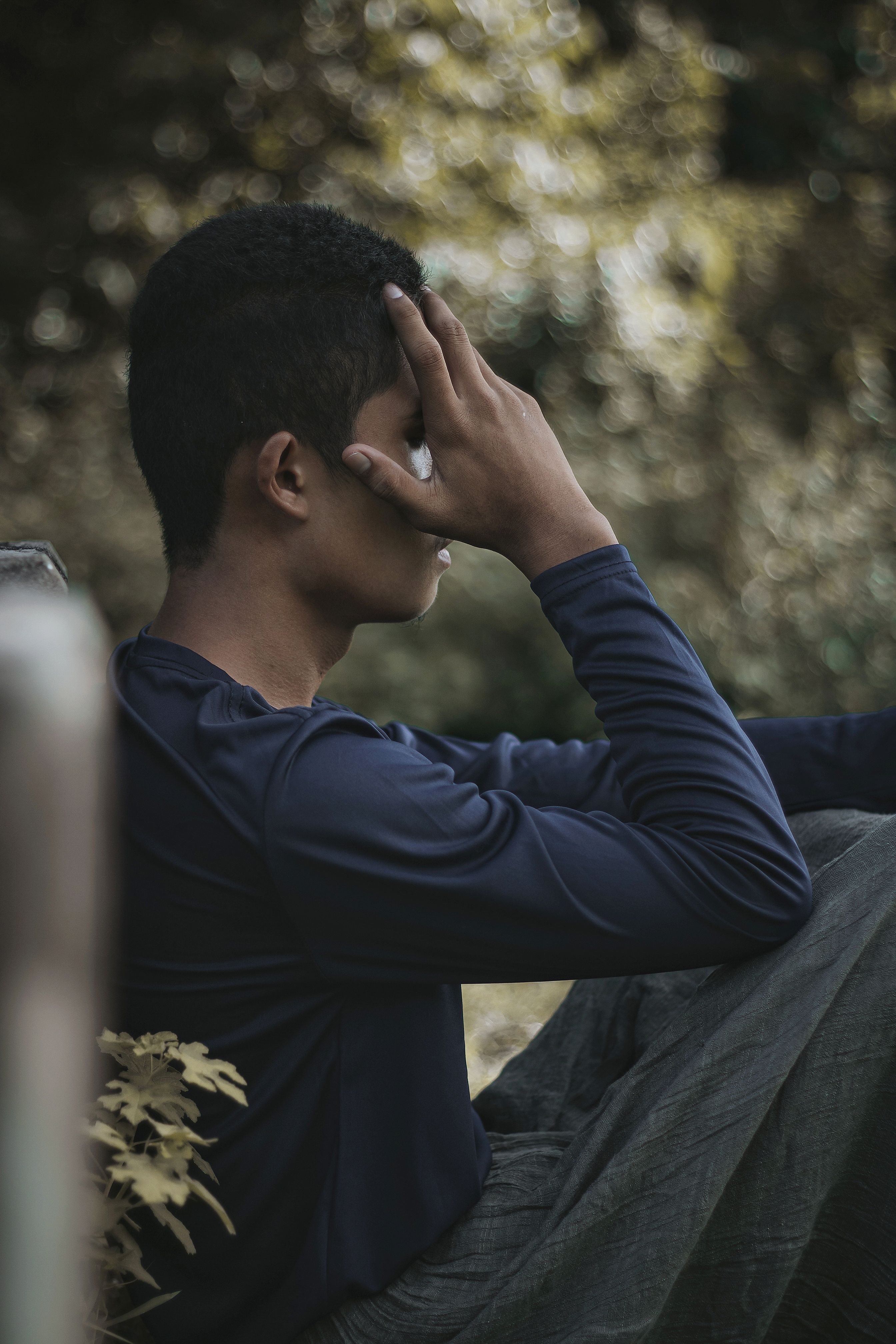 Man with Hand on Face · Free Stock Photo