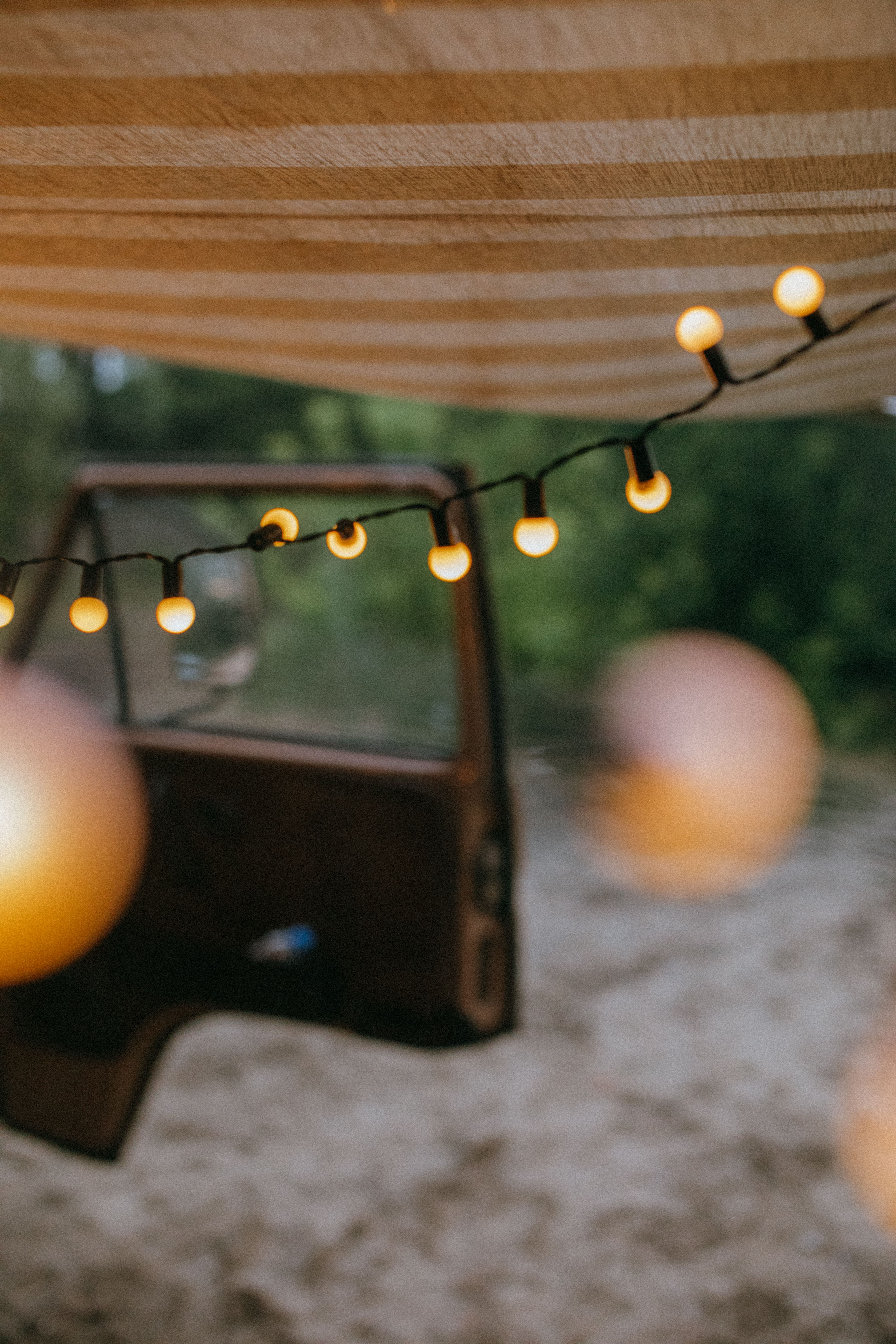 String of Lights Under a Fabric Canopy · Free Stock Photo