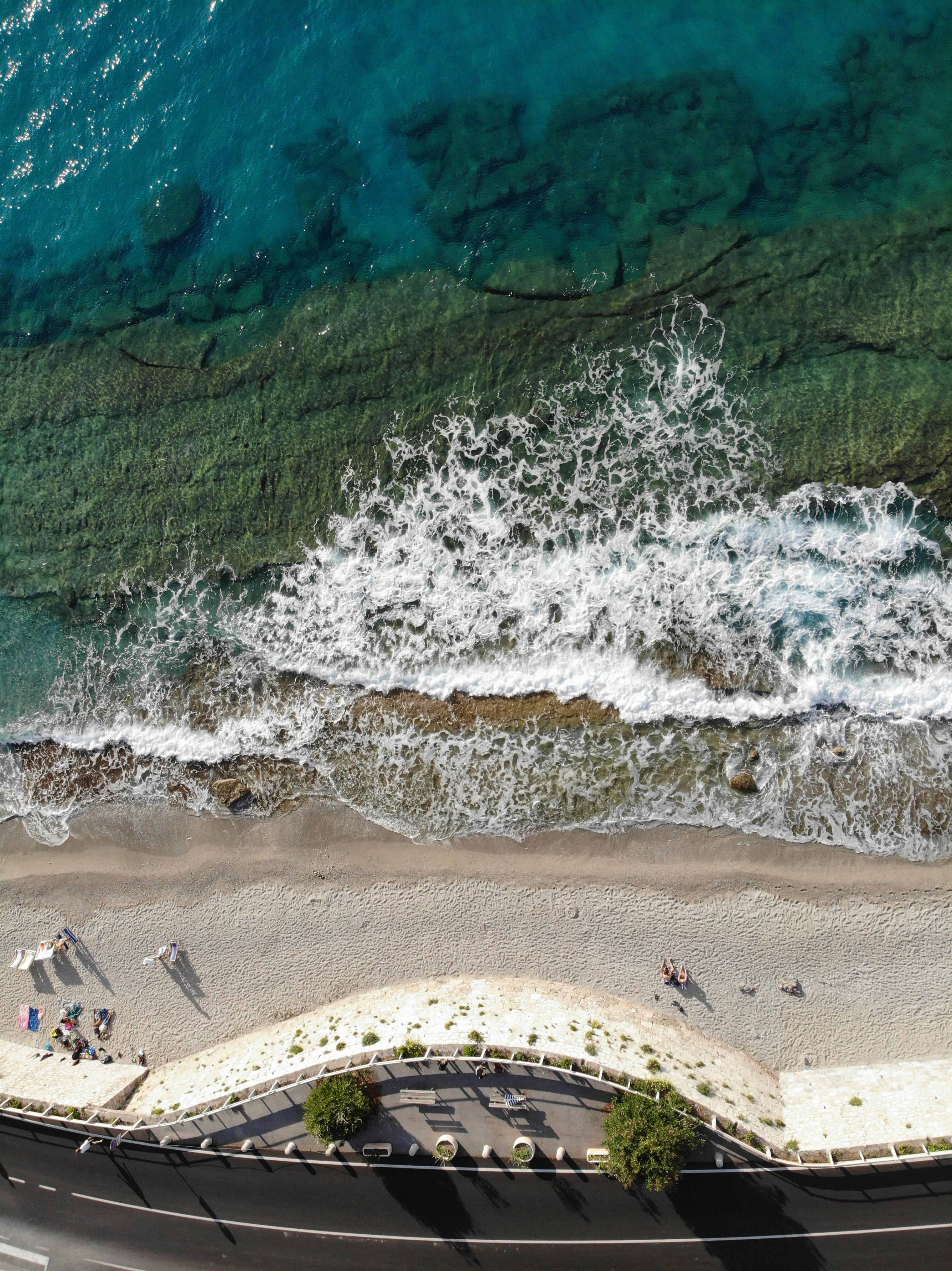 Aerial View Photo of Beach Shoreline · Free Stock Photo