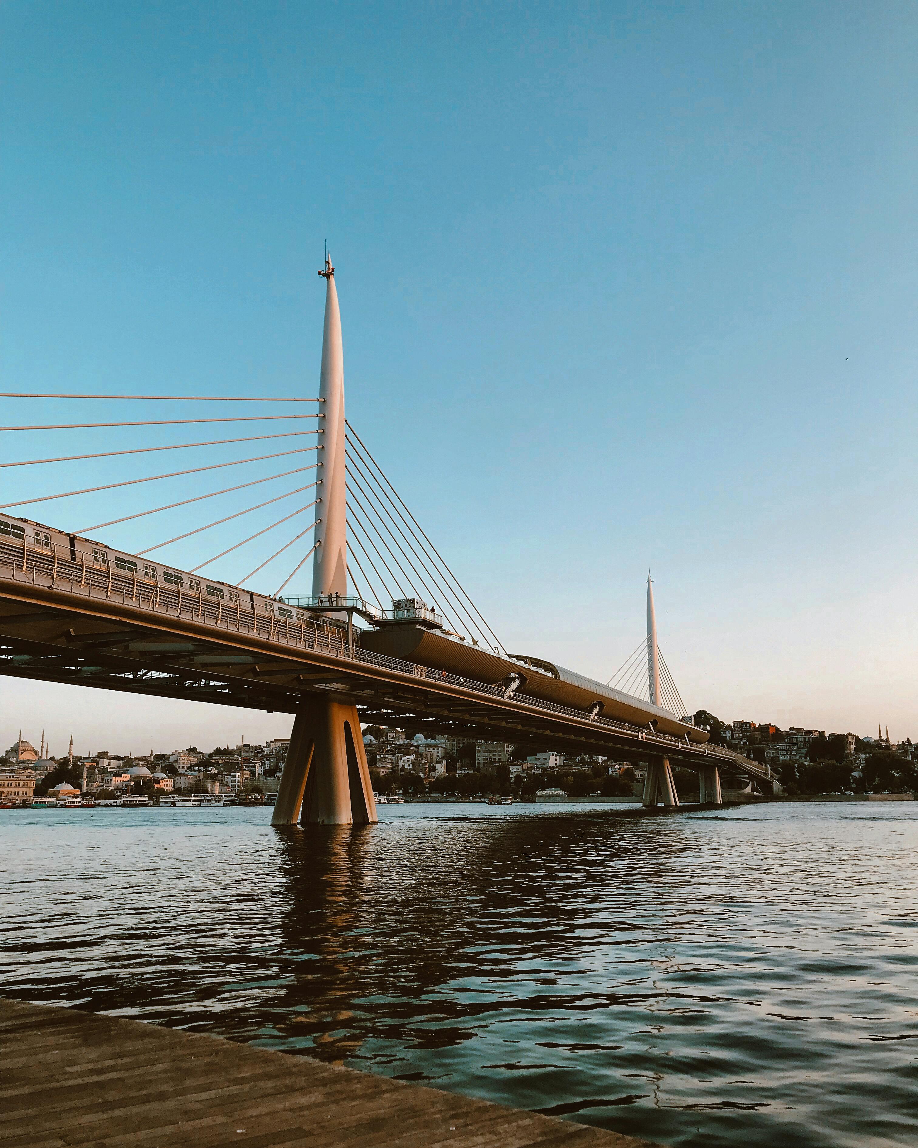 Golden Horn Metro Bridge at Dusk · Free Stock Photo