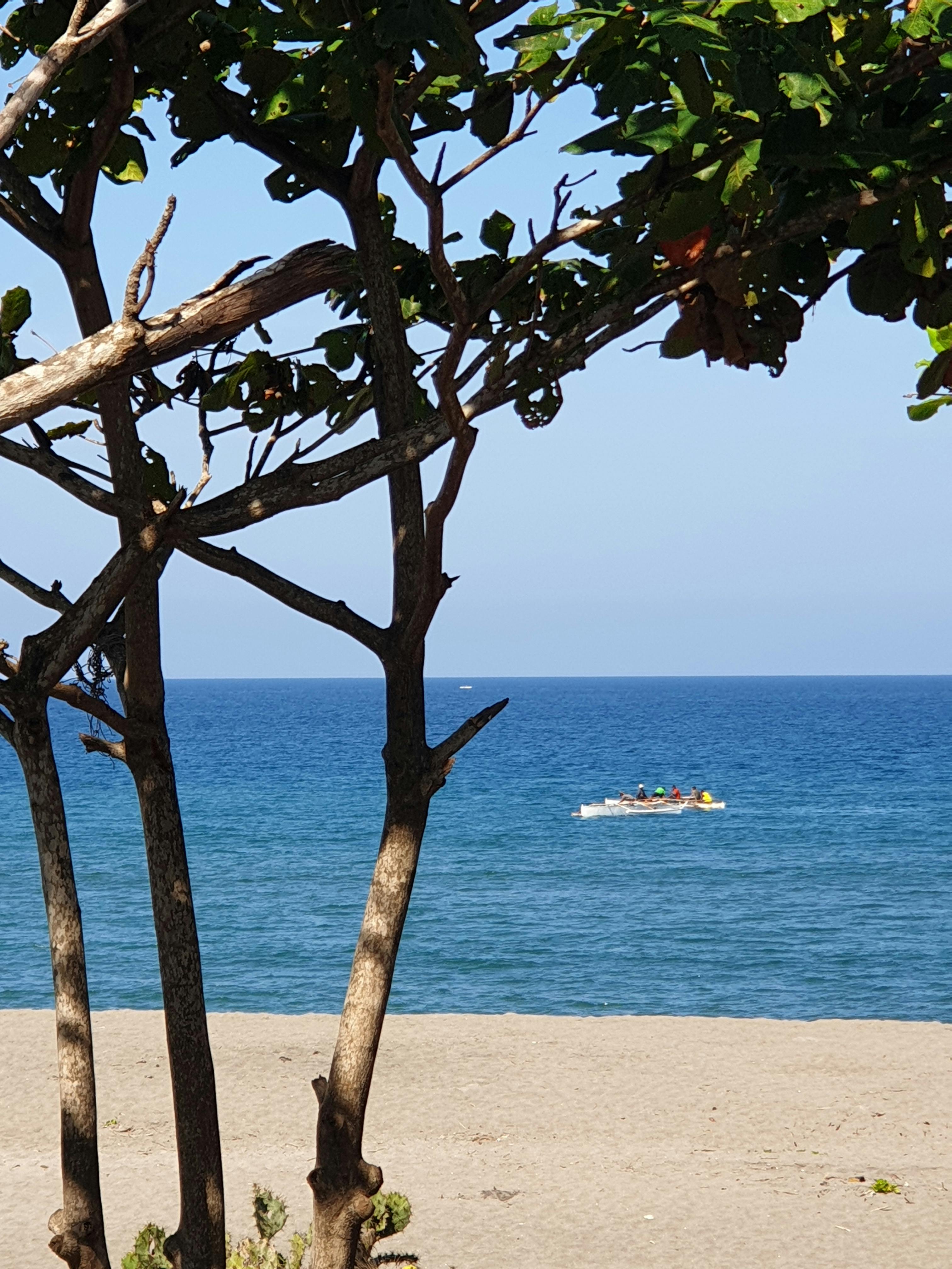 A View of the Boat Sailing on the Beach from the Shore · Free Stock Photo