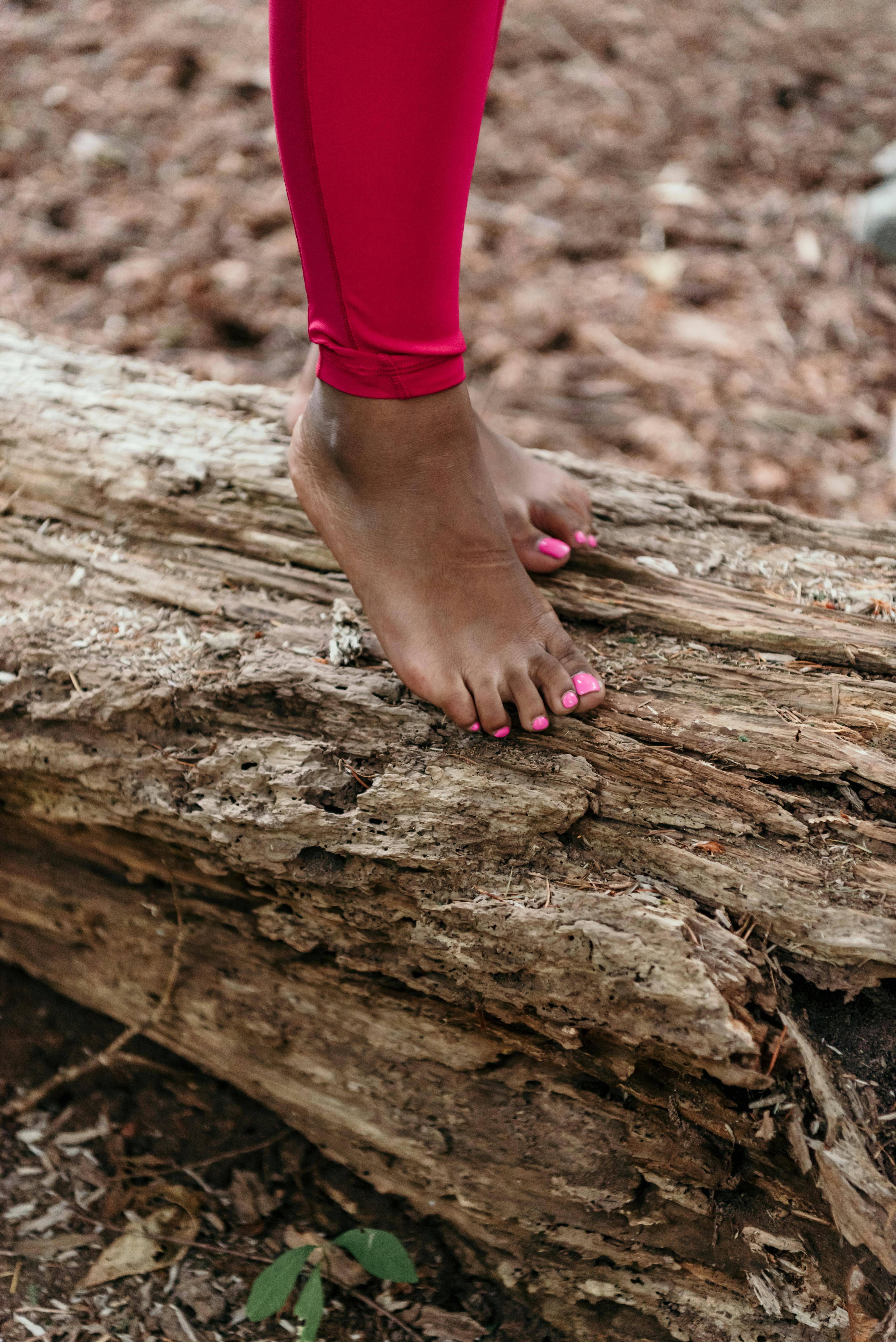 Person Standing on Tree Log · Free Stock Photo