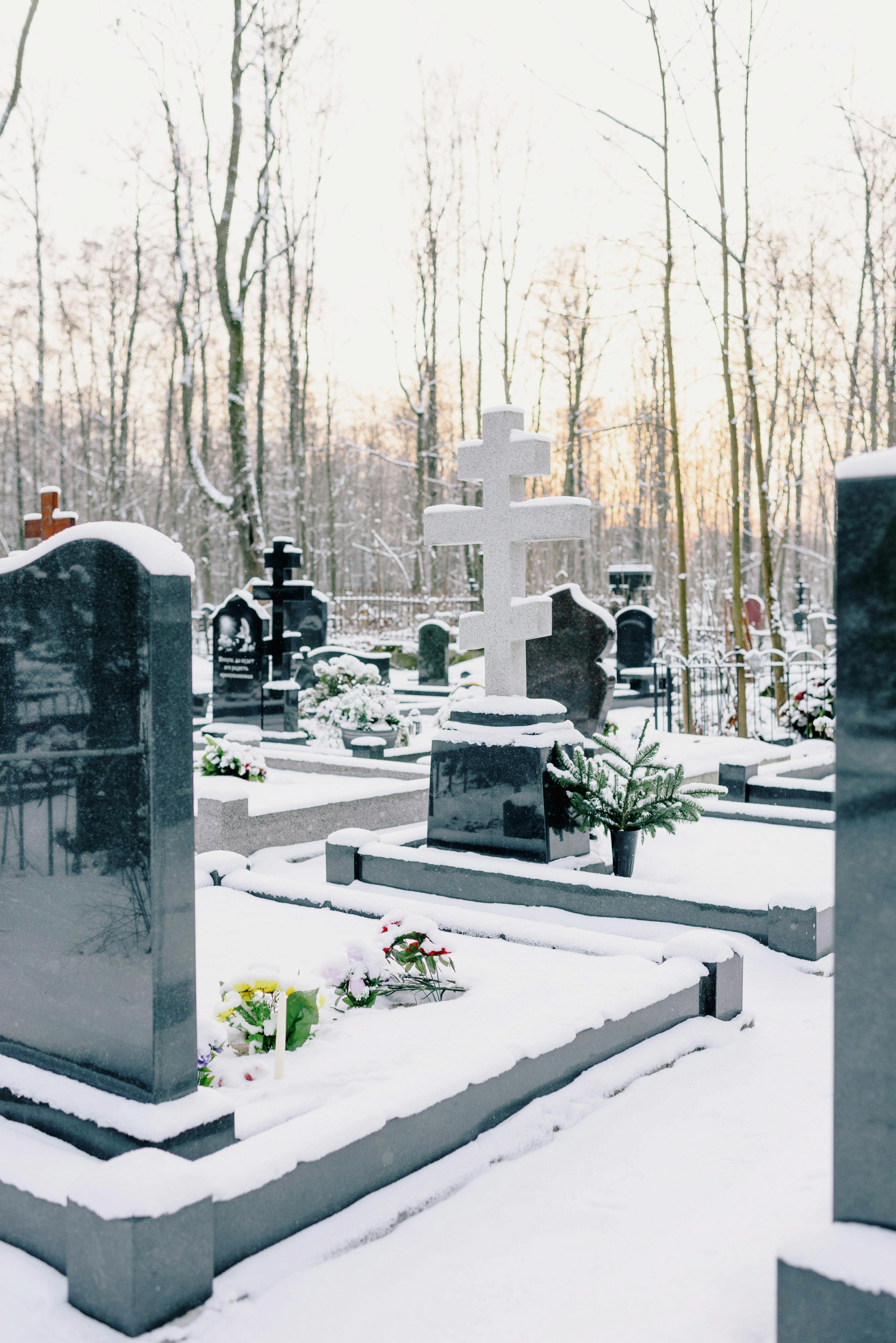 Snow Covered Graveyard · Free Stock Photo