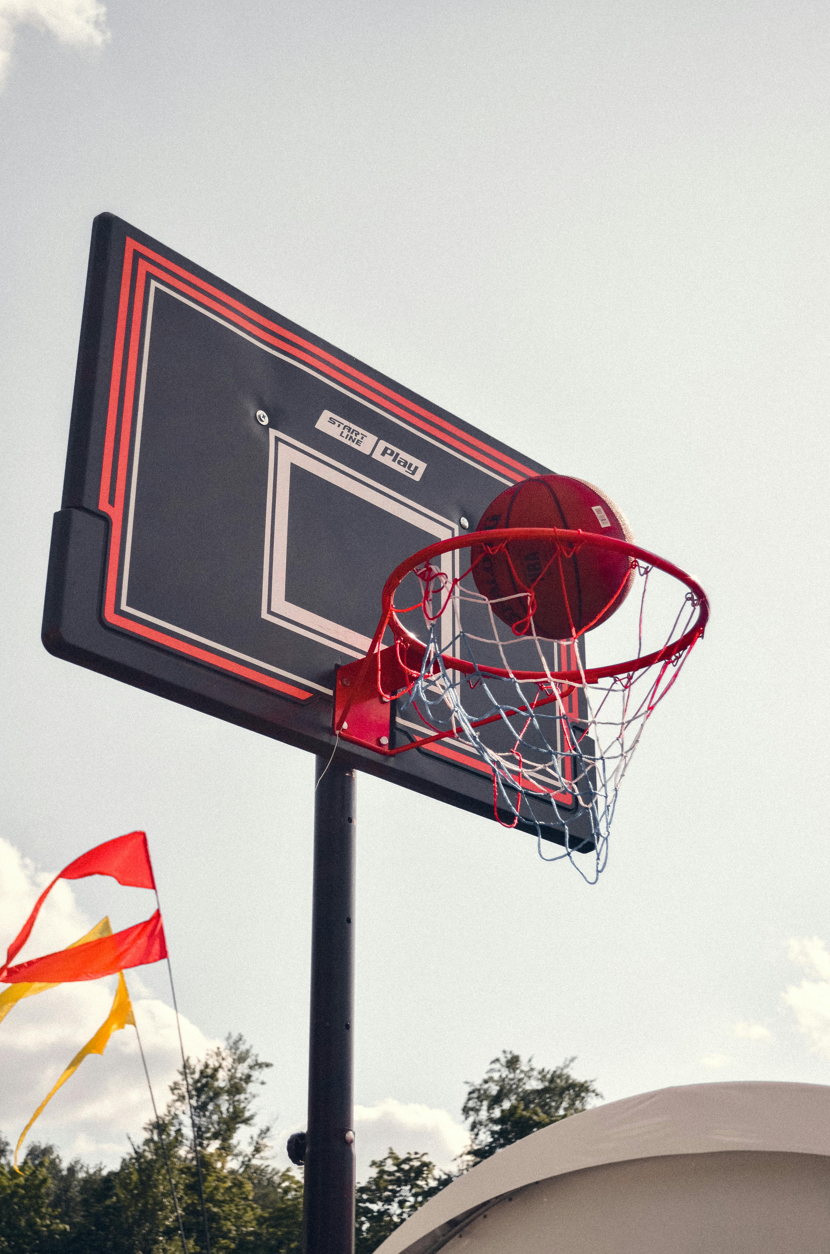 Low-Angle Shot of a Basketball Hoop · Free Stock Photo