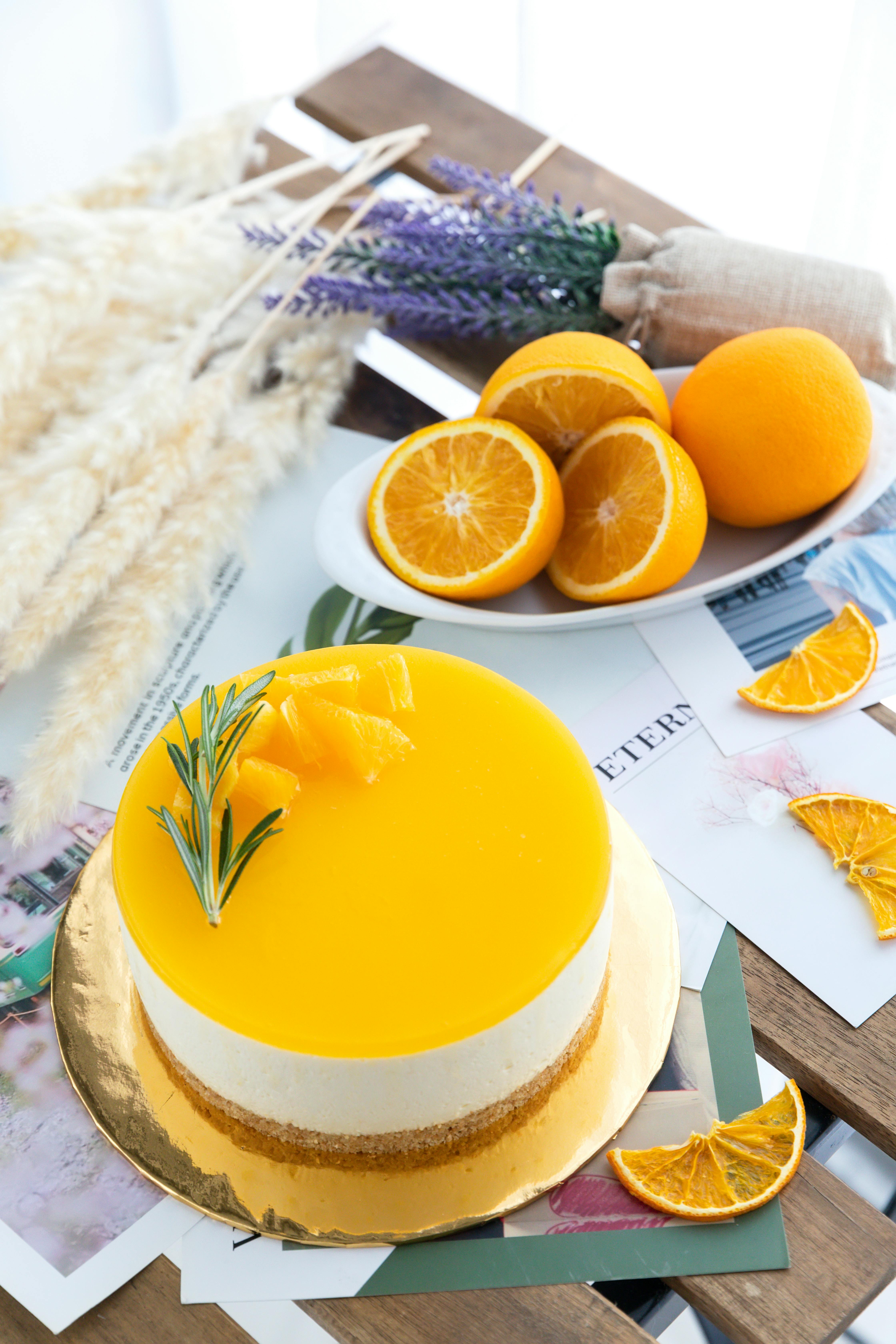 Cake with Orange Fruit Toppings · Free Stock Photo