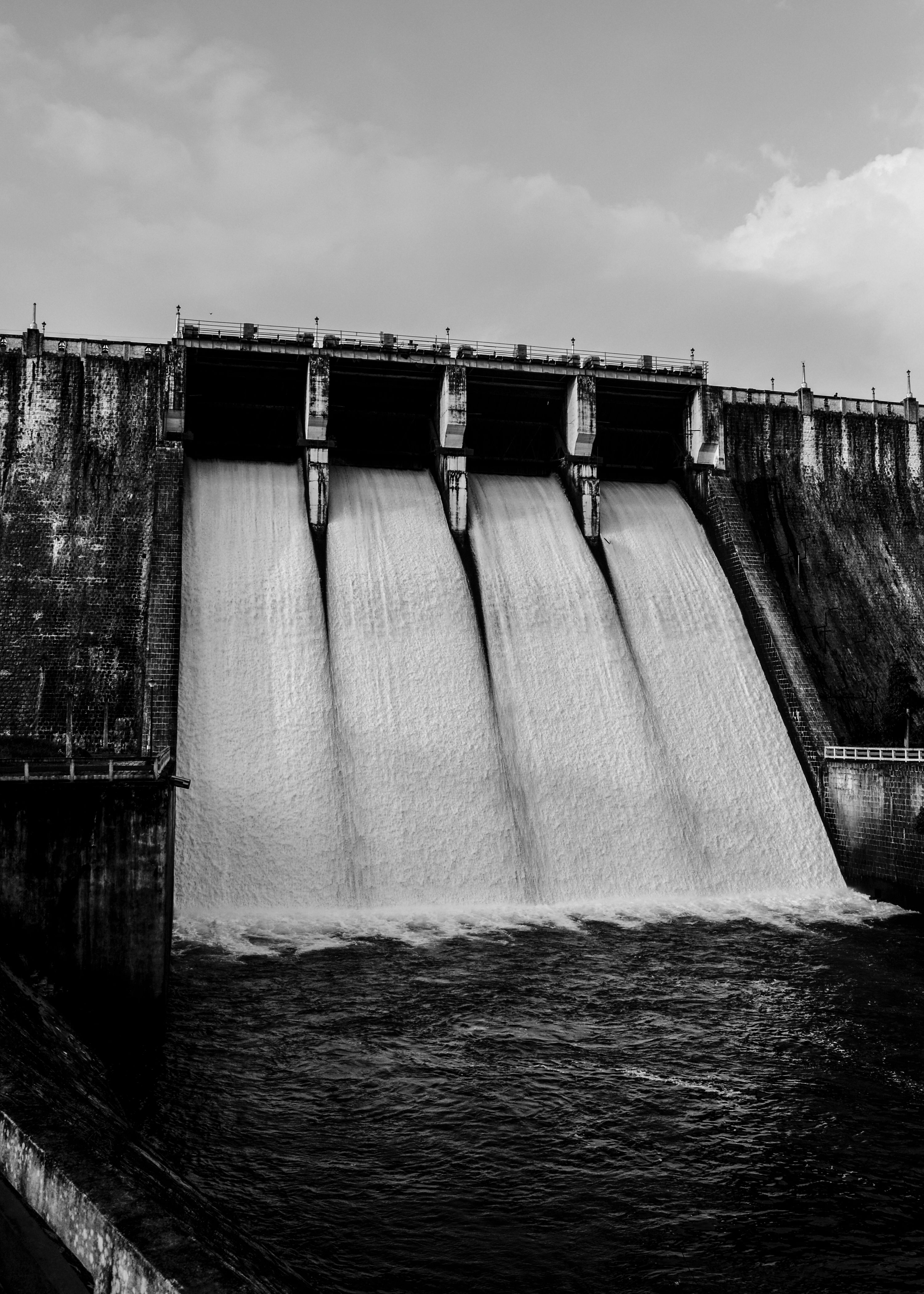 Open Flood Gates of a River Dam · Free Stock Photo