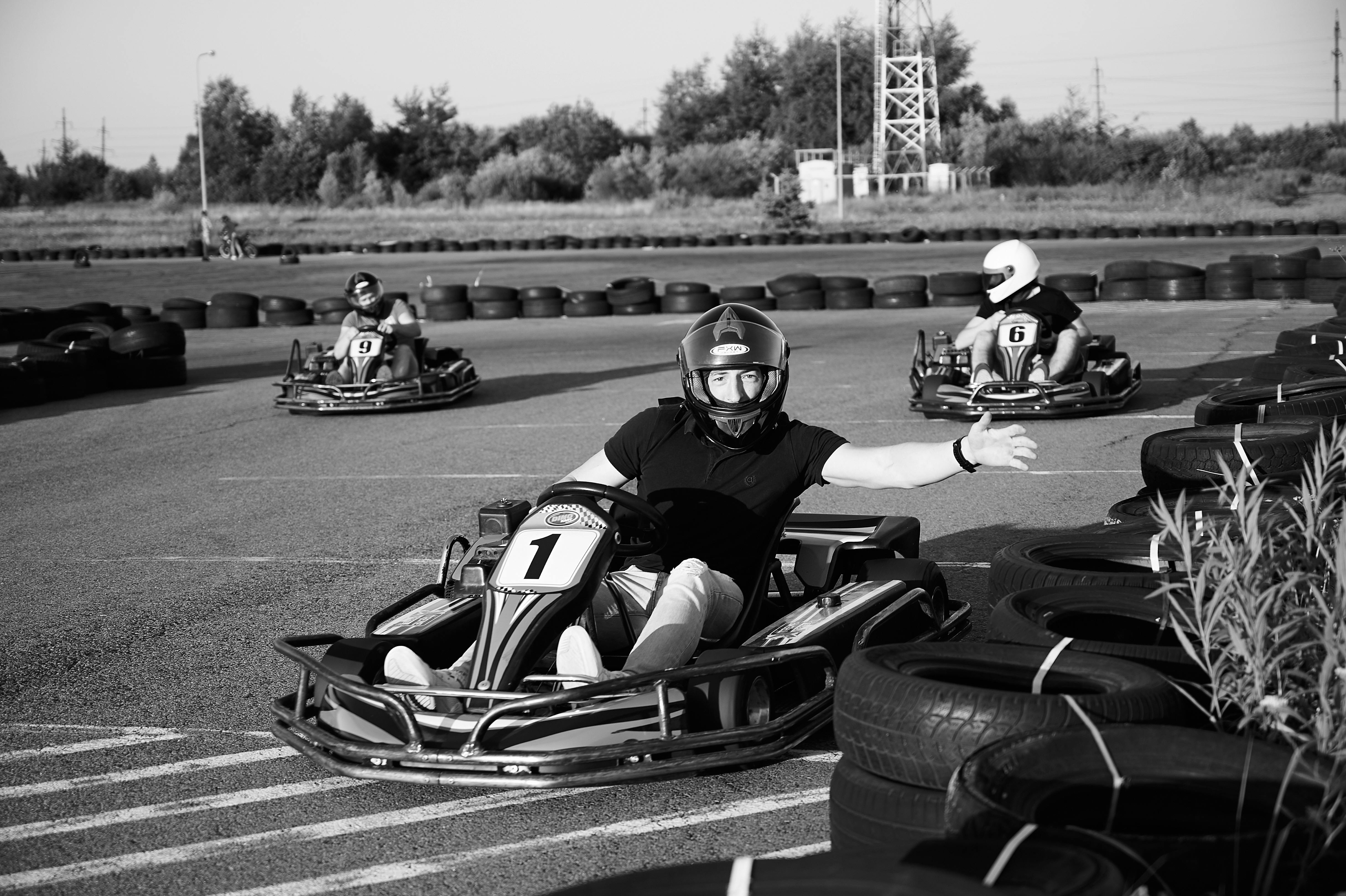 Person Driving A Go Kart In The Circuit · Free Stock Photo