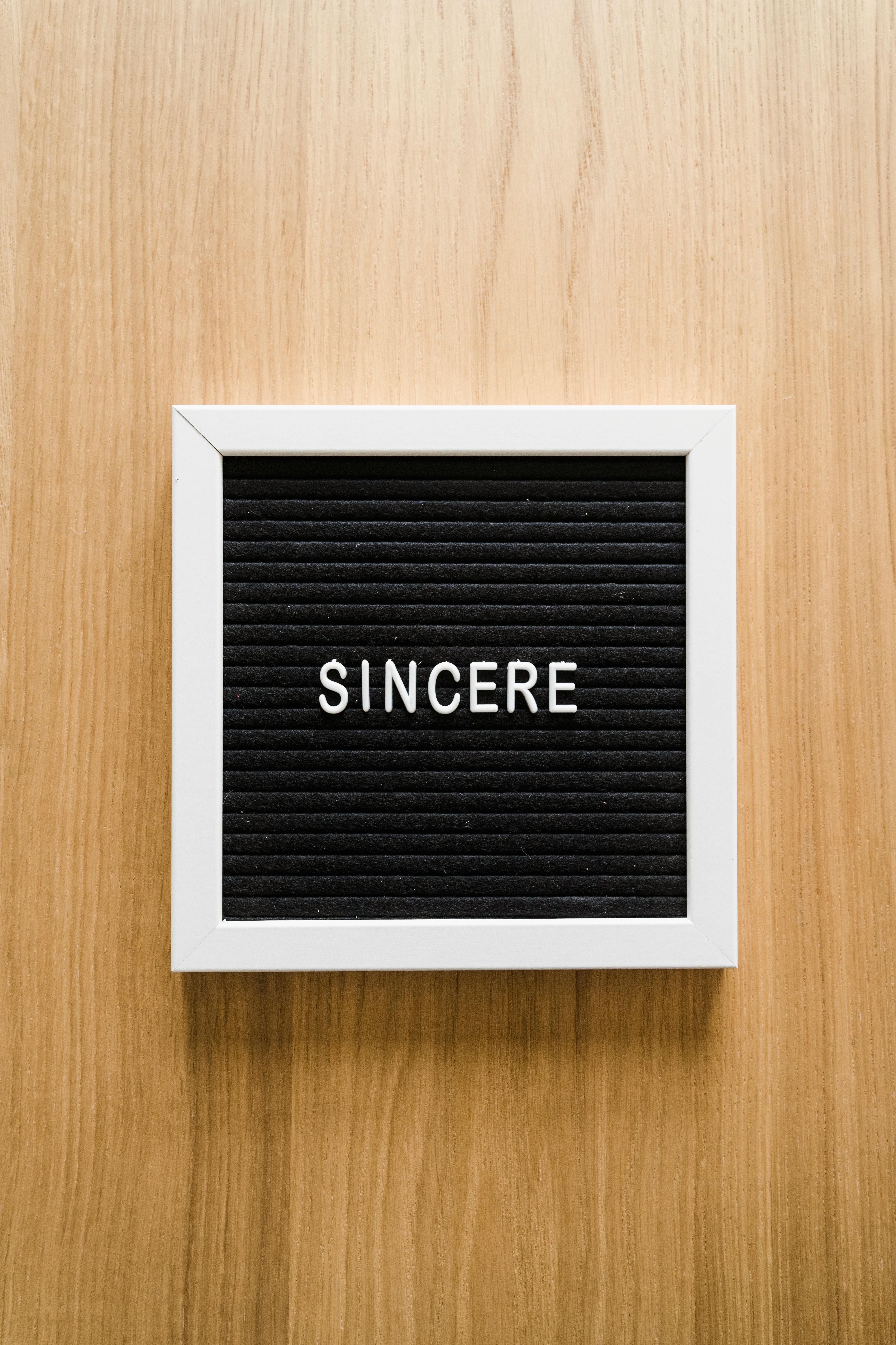 Sincere Word on Letter Board · Free Stock Photo