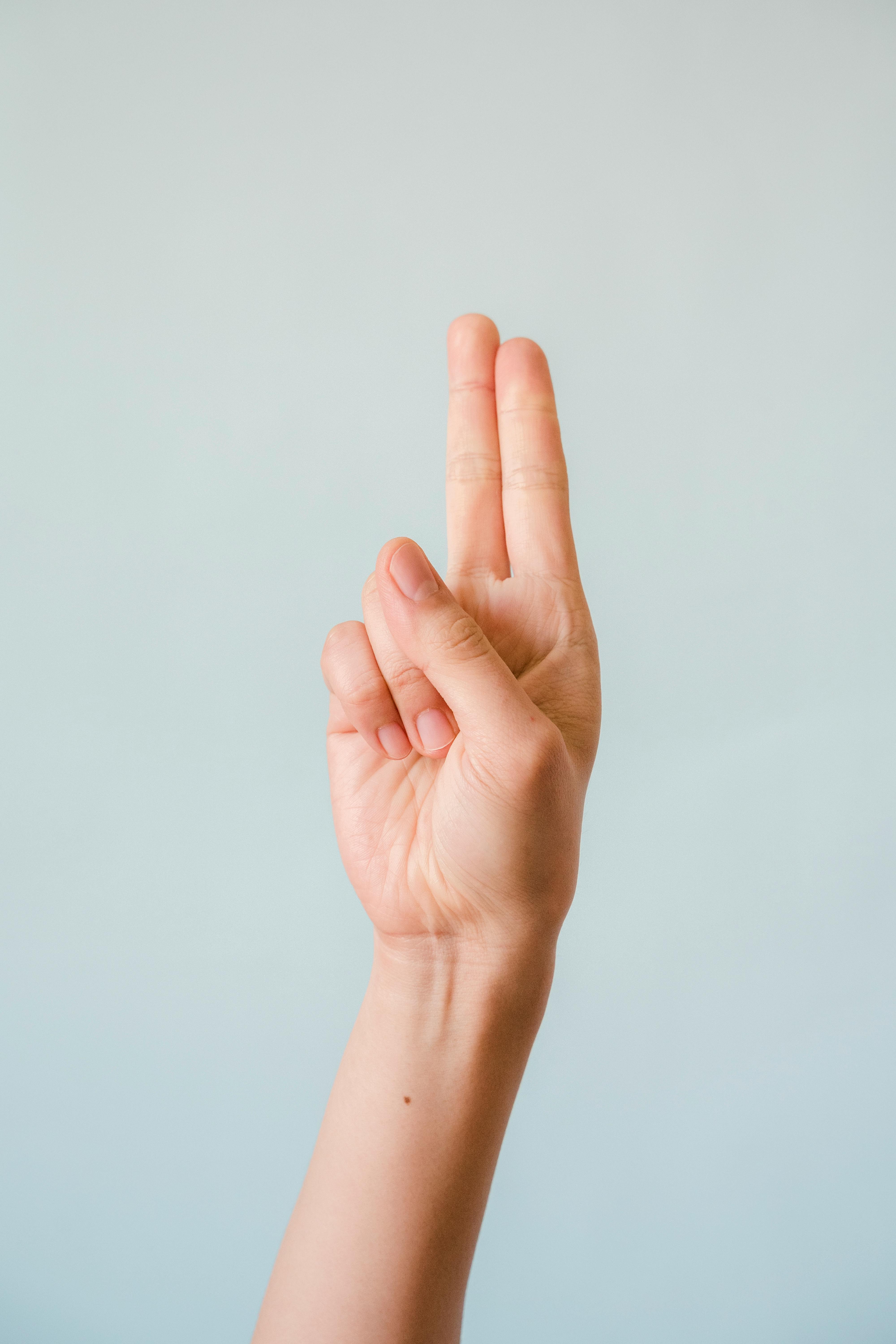 Hand Doing a Letter U Sign Language · Free Stock Photo