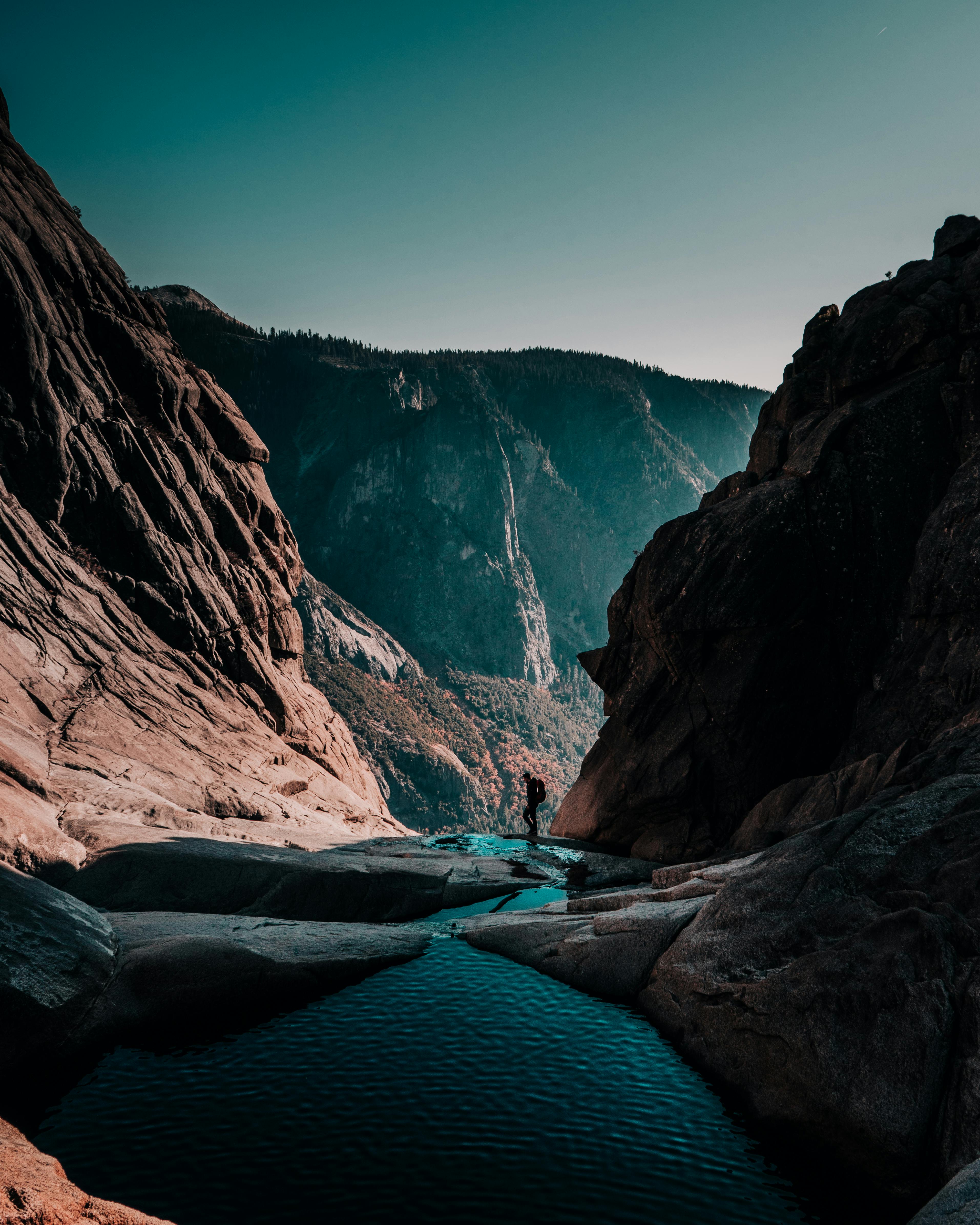 Aerial Photography of River Between Cliffs · Free Stock Photo