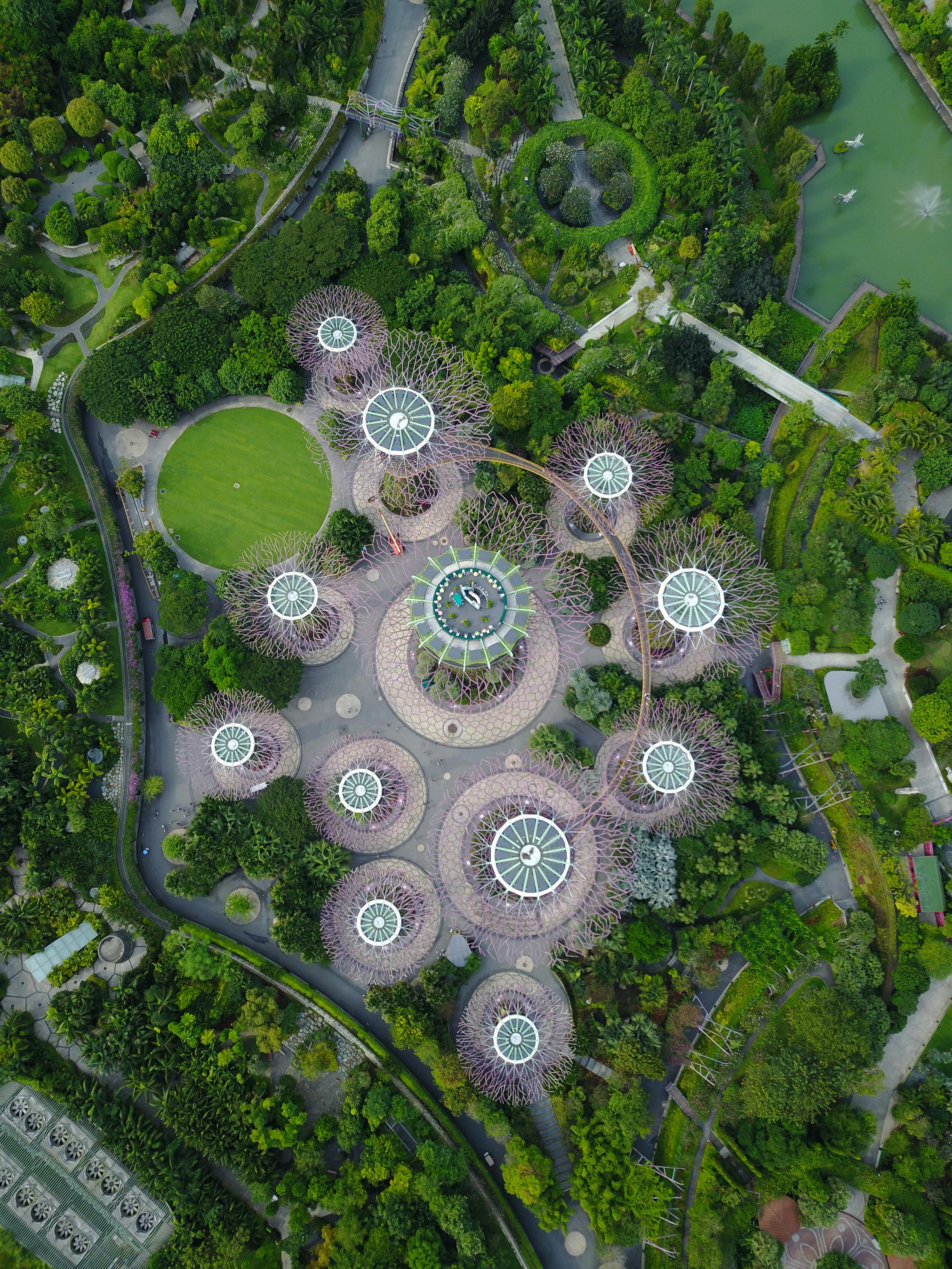 An Aerial Shot of the Gardens by the Bay · Free Stock Photo