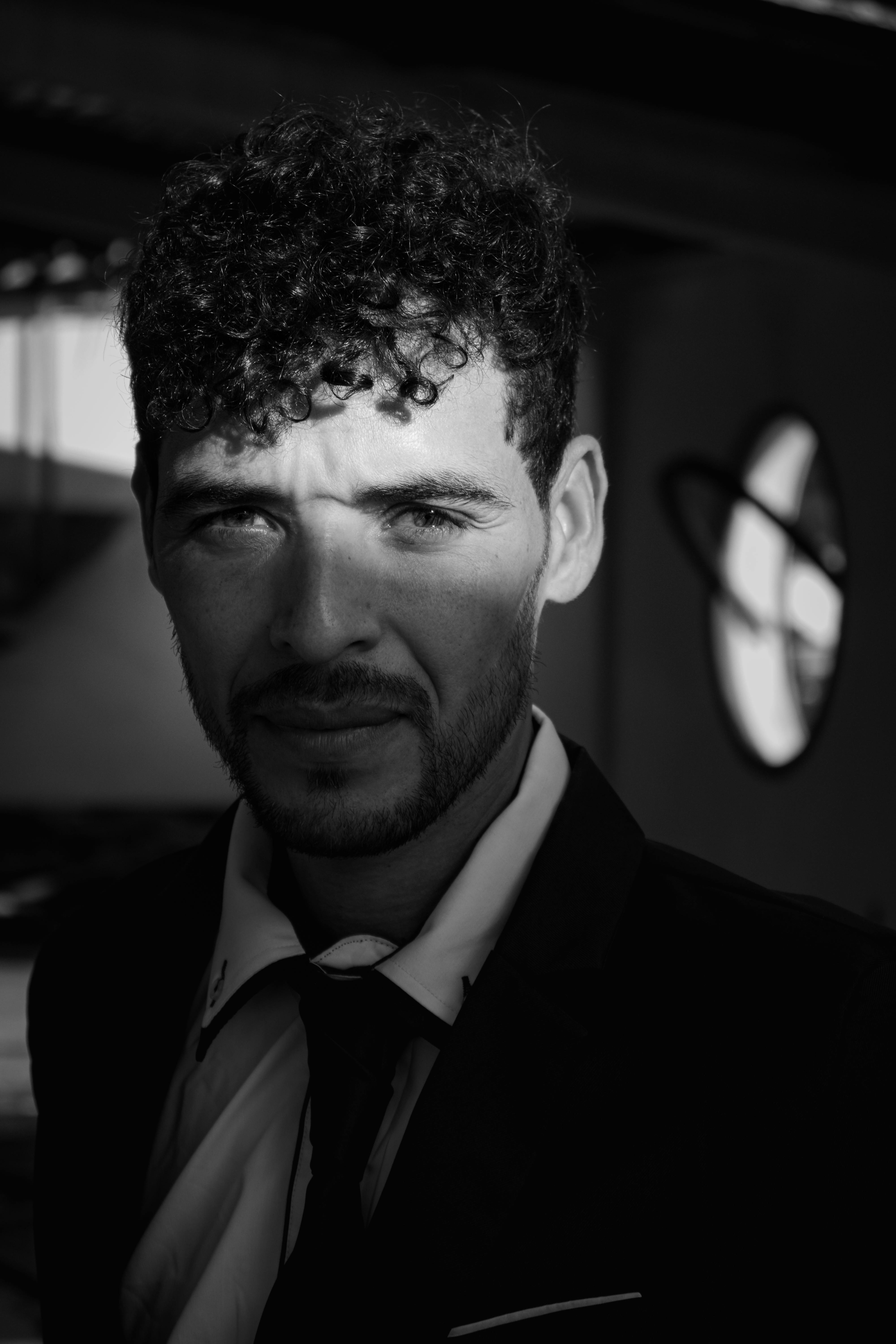 Grayscale Portrait of a Man · Free Stock Photo