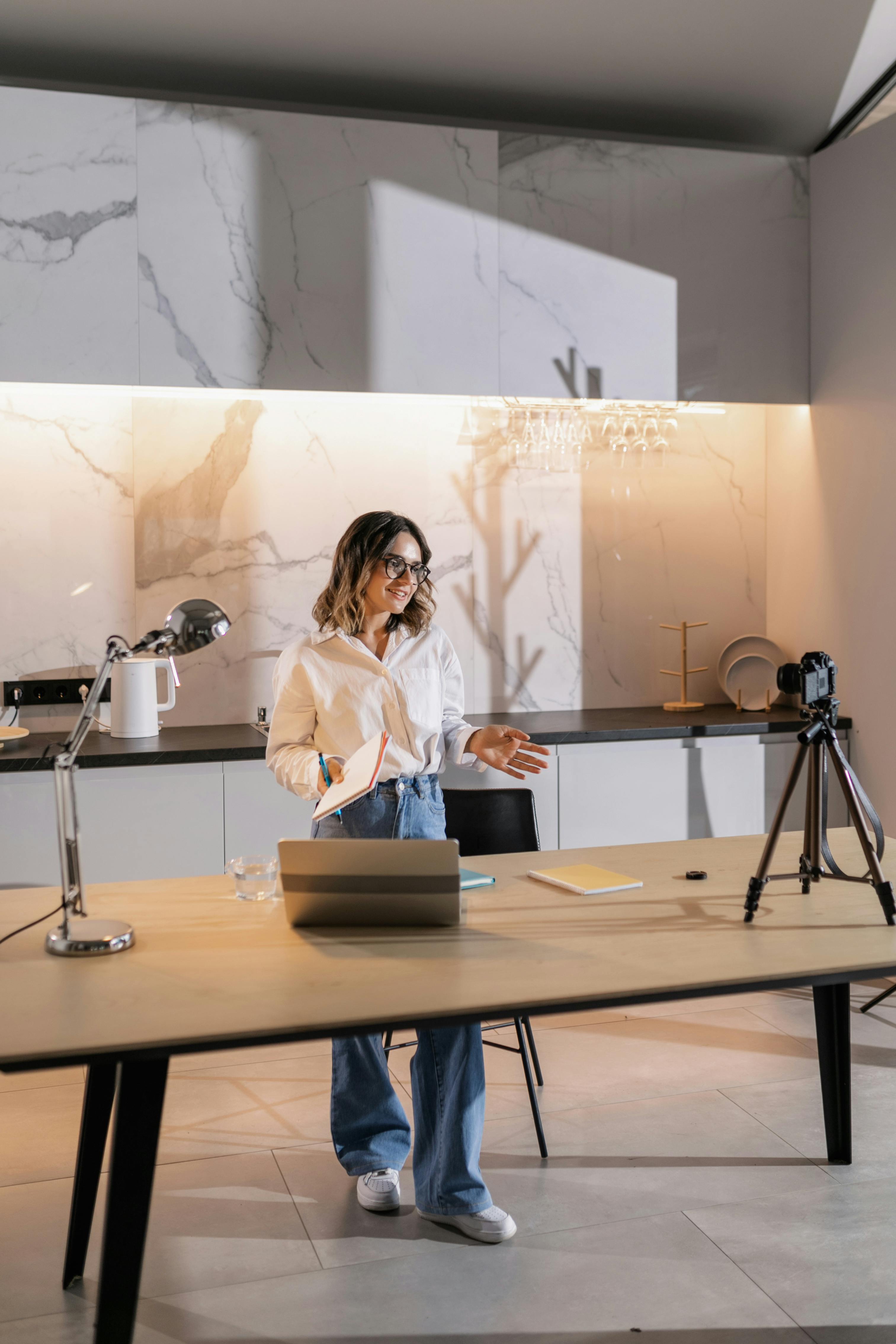 Teacher Recording Herself Teaching · Free Stock Photo