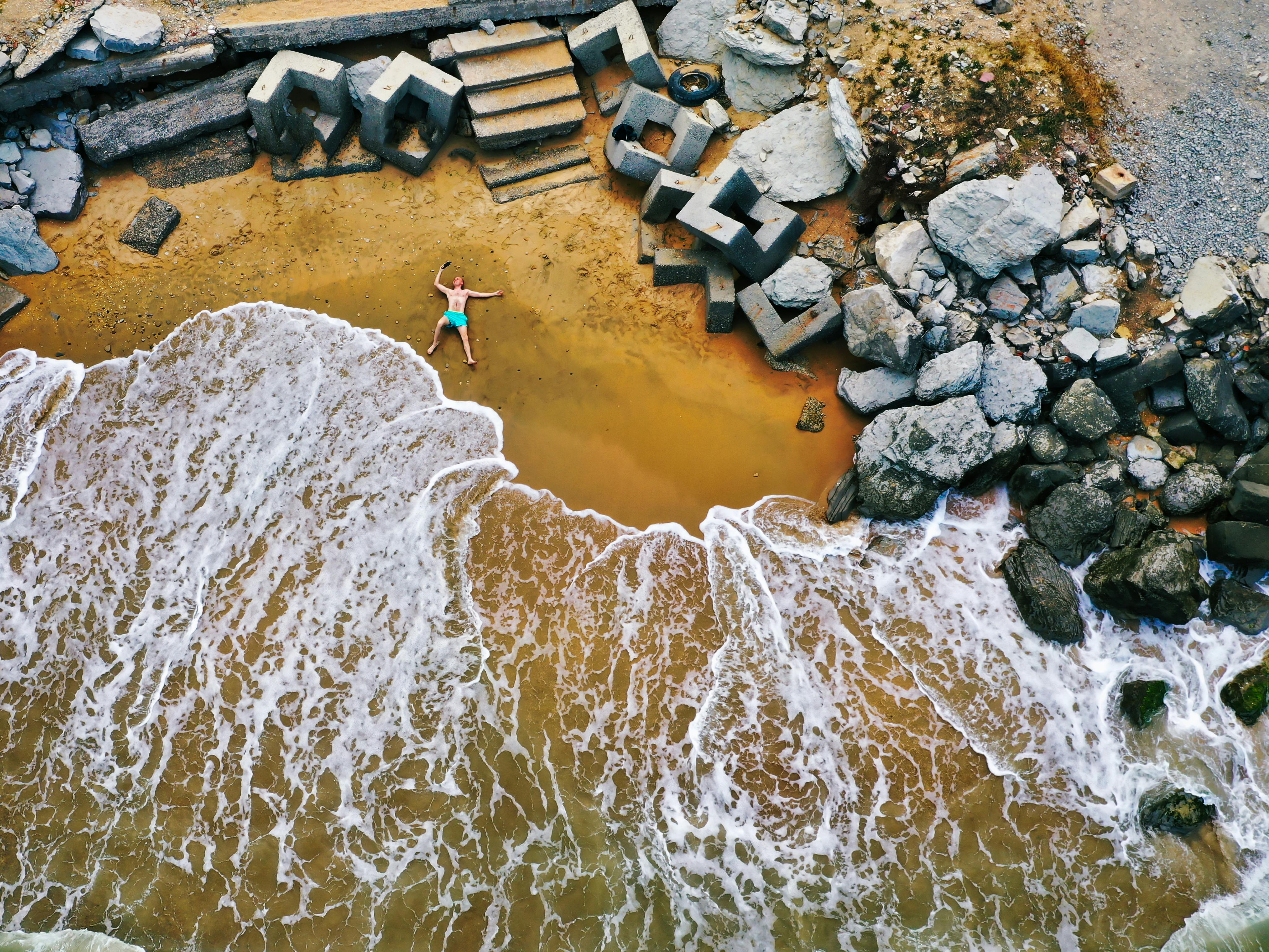 Aerial View of a Tidal Pool · Free Stock Photo
