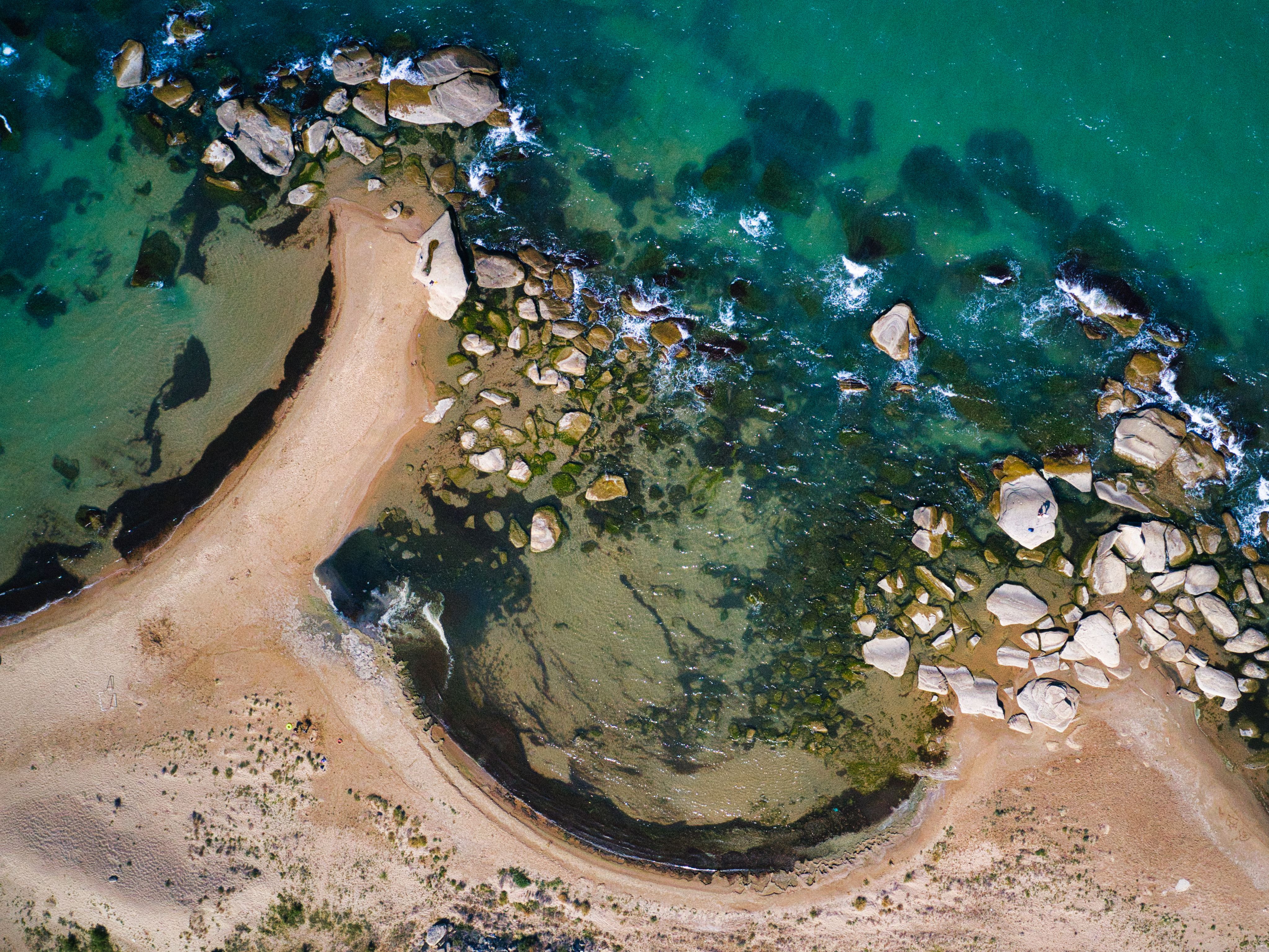 Aerial Photography of Rocky Shore · Free Stock Photo