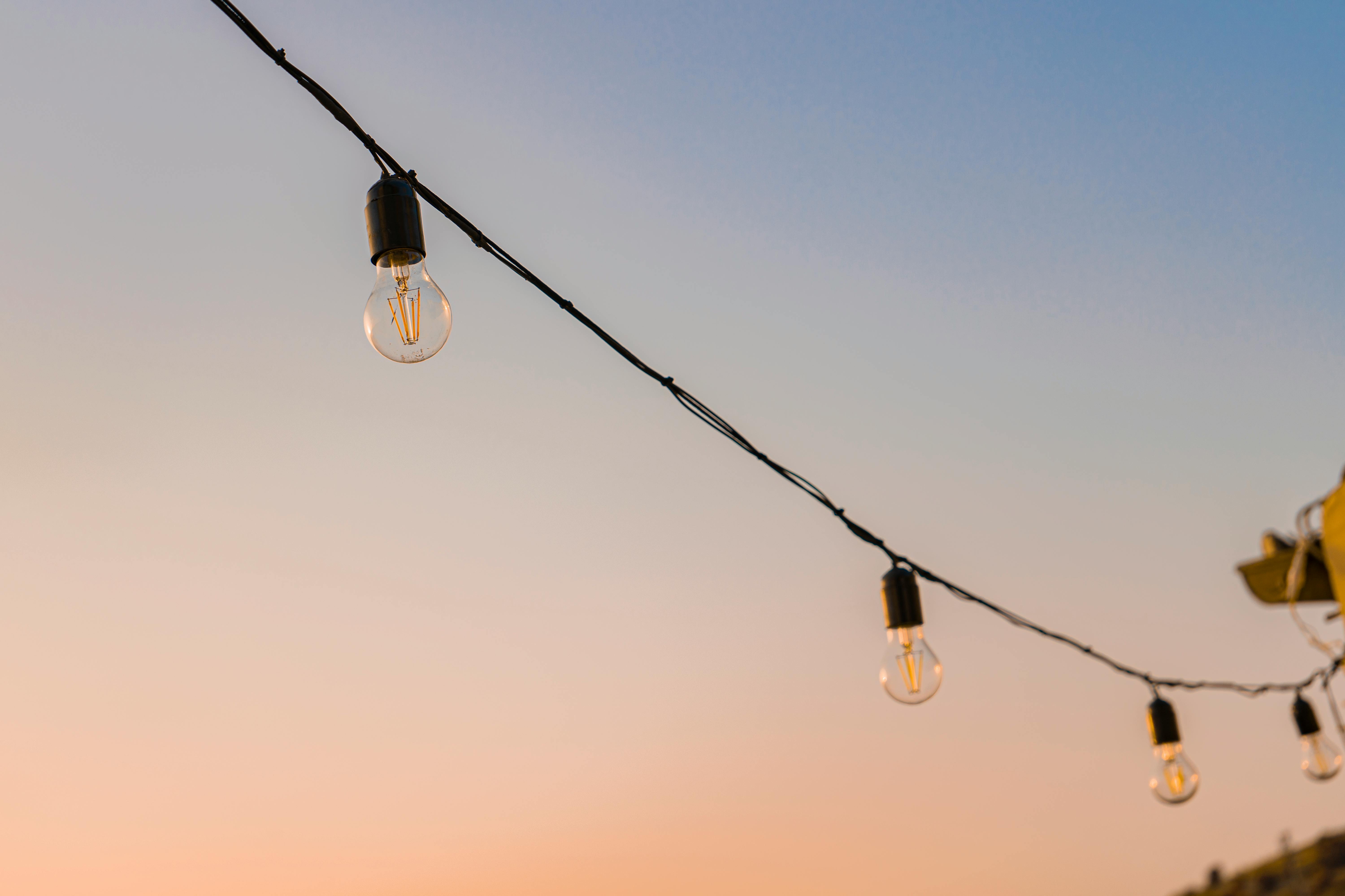 String Light Bulbs Under the Blue Sky · Free Stock Photo
