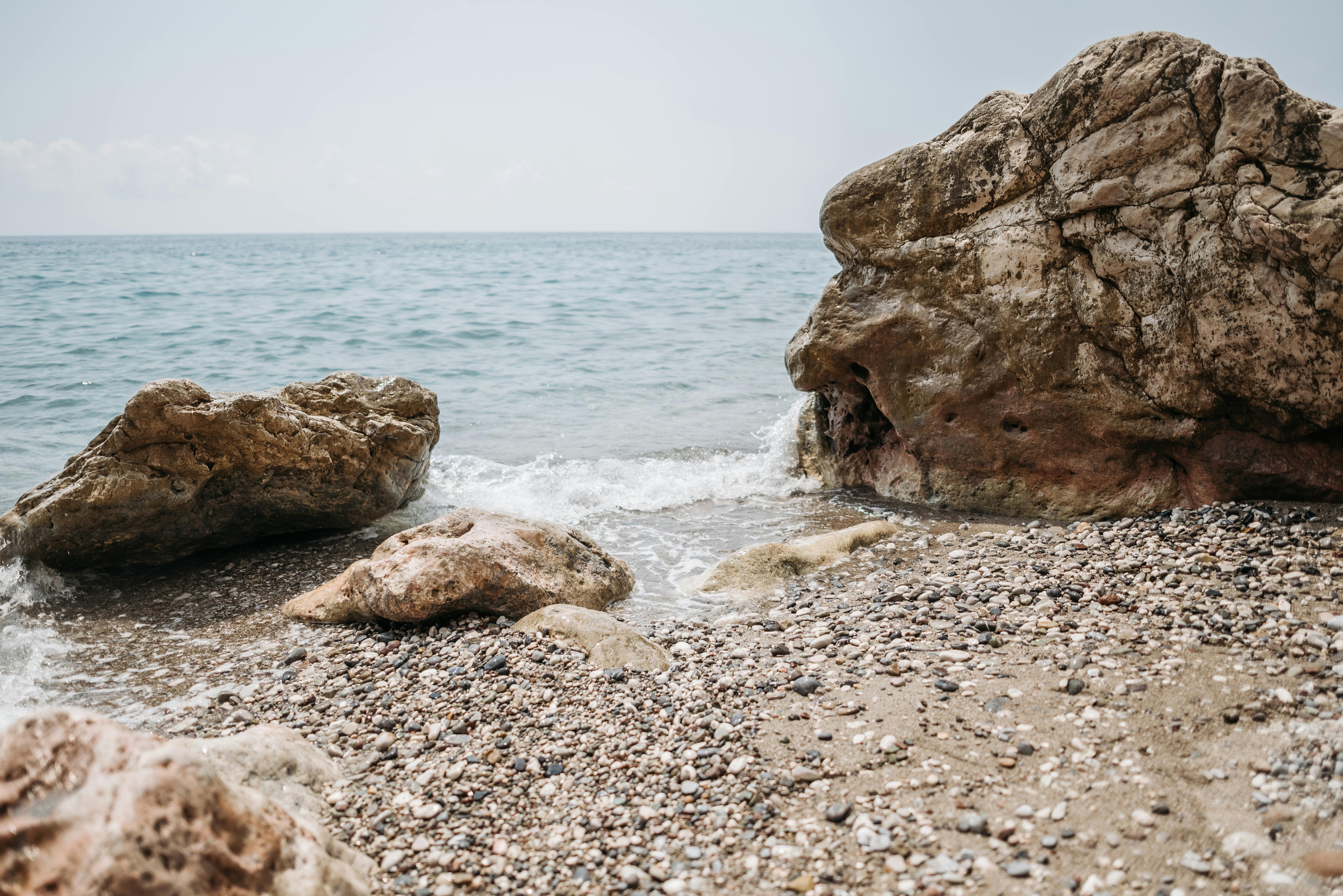 Big Rocks on Sea Shore · Free Stock Photo