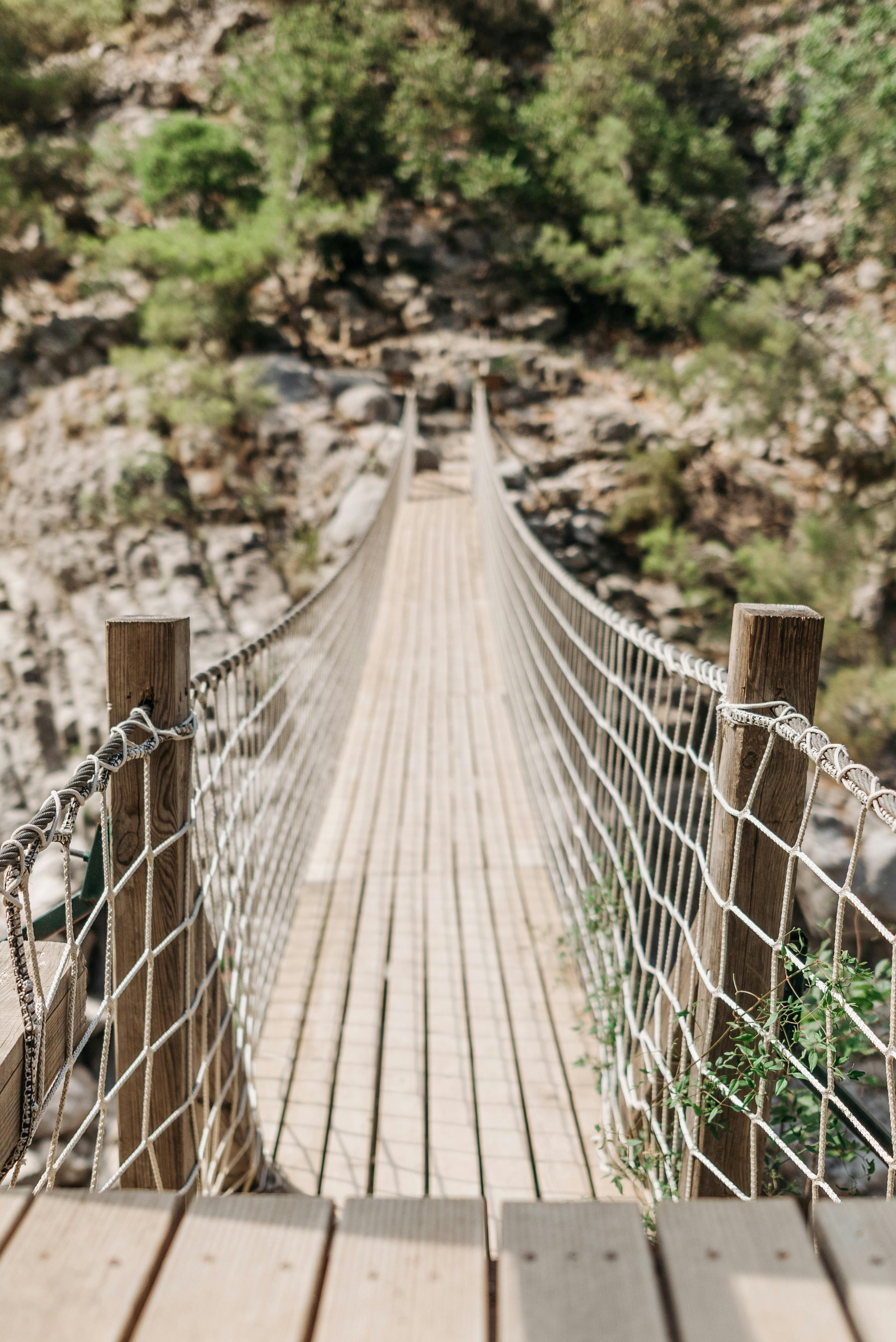 A Hanging Wooden Bridge · Free Stock Photo