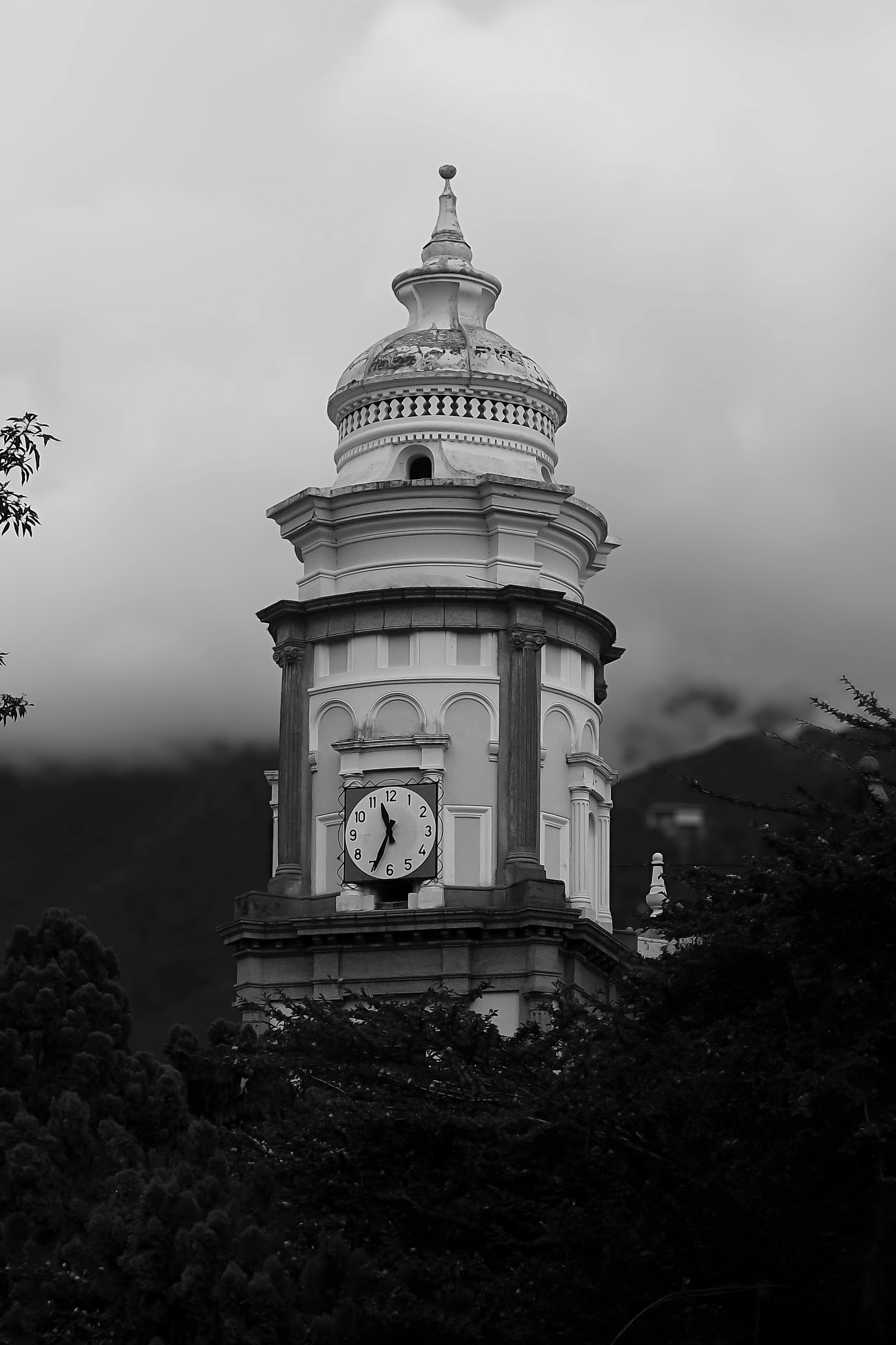 Grayscale Photo of Analog Clock · Free Stock Photo