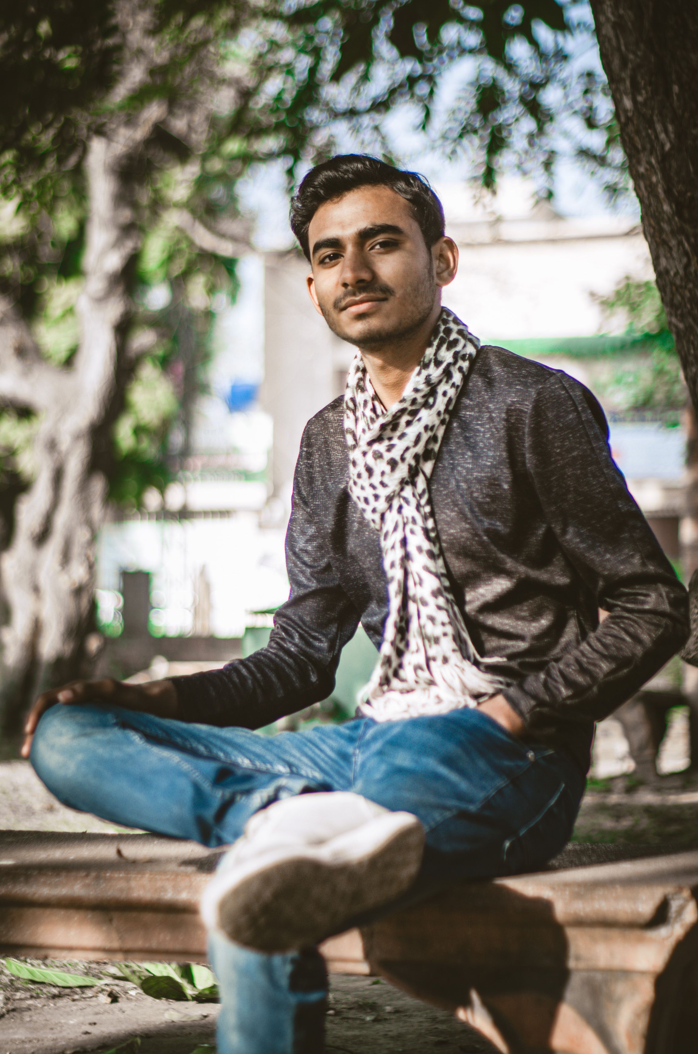 Man Leaning on Post · Free Stock Photo