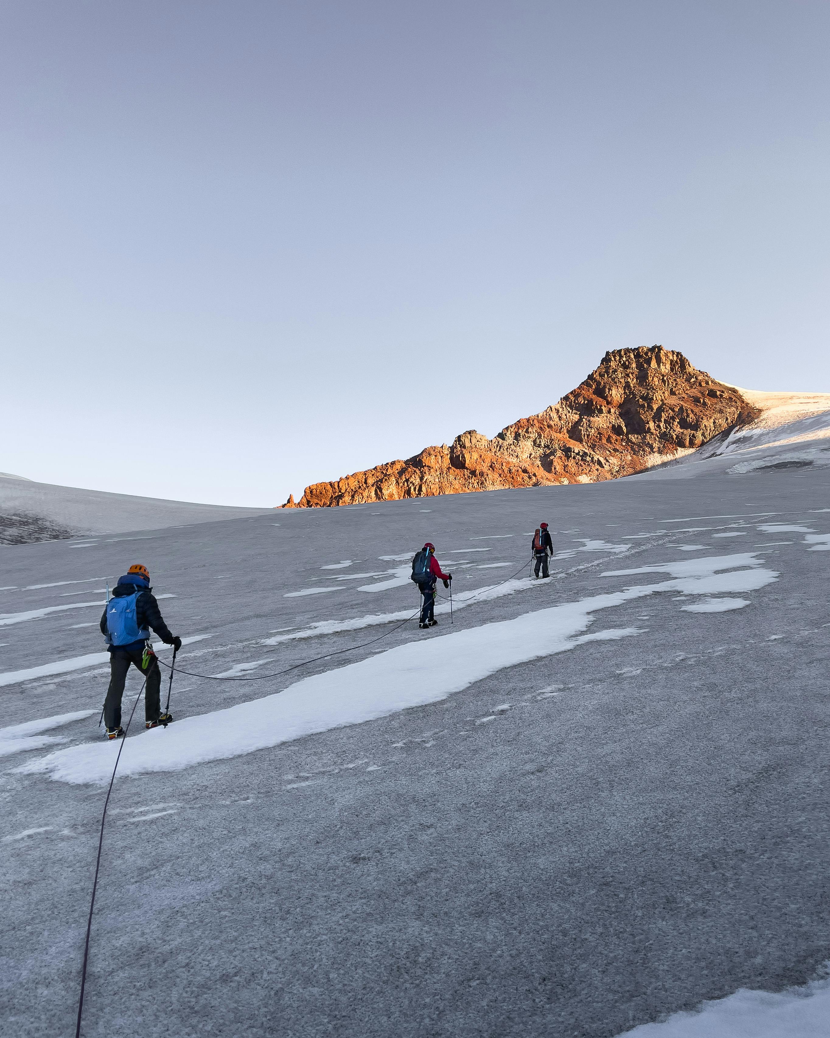 People Walking on Snow Field Grayscale Photography · Free Stock Photo