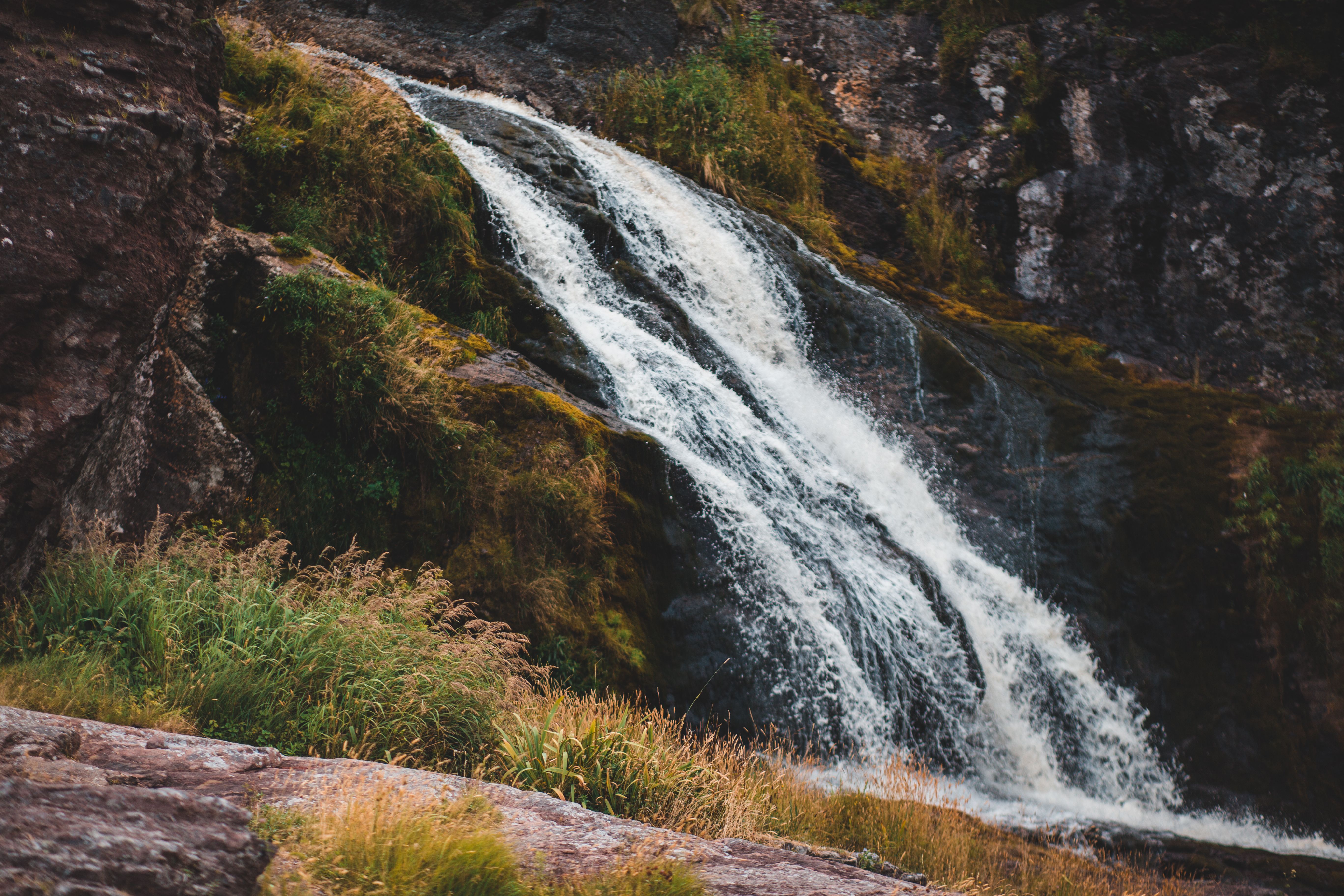 Waterfall on Rocky Slope · Free Stock Photo