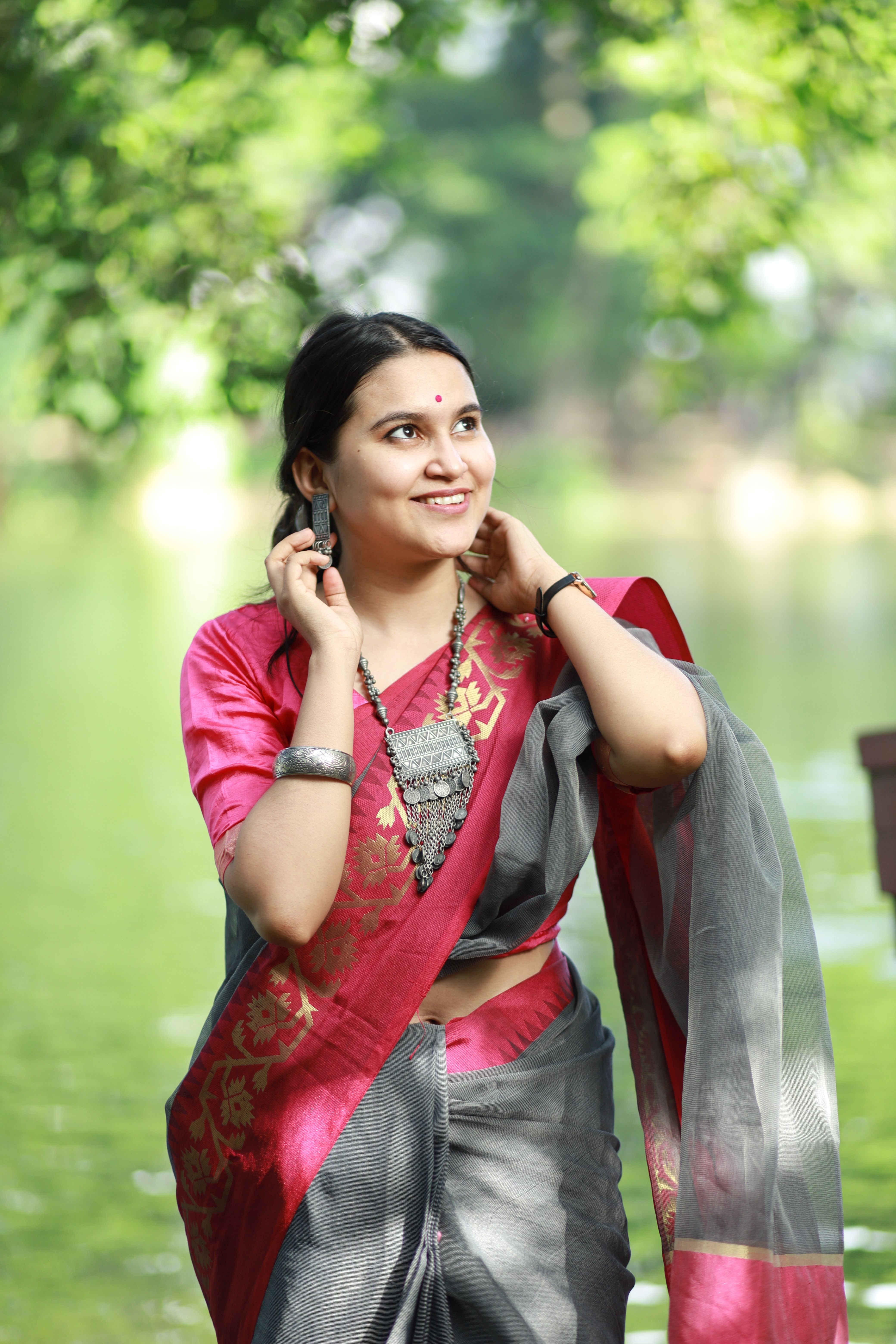 Woman Wearing Saree Smiling · Free Stock Photo