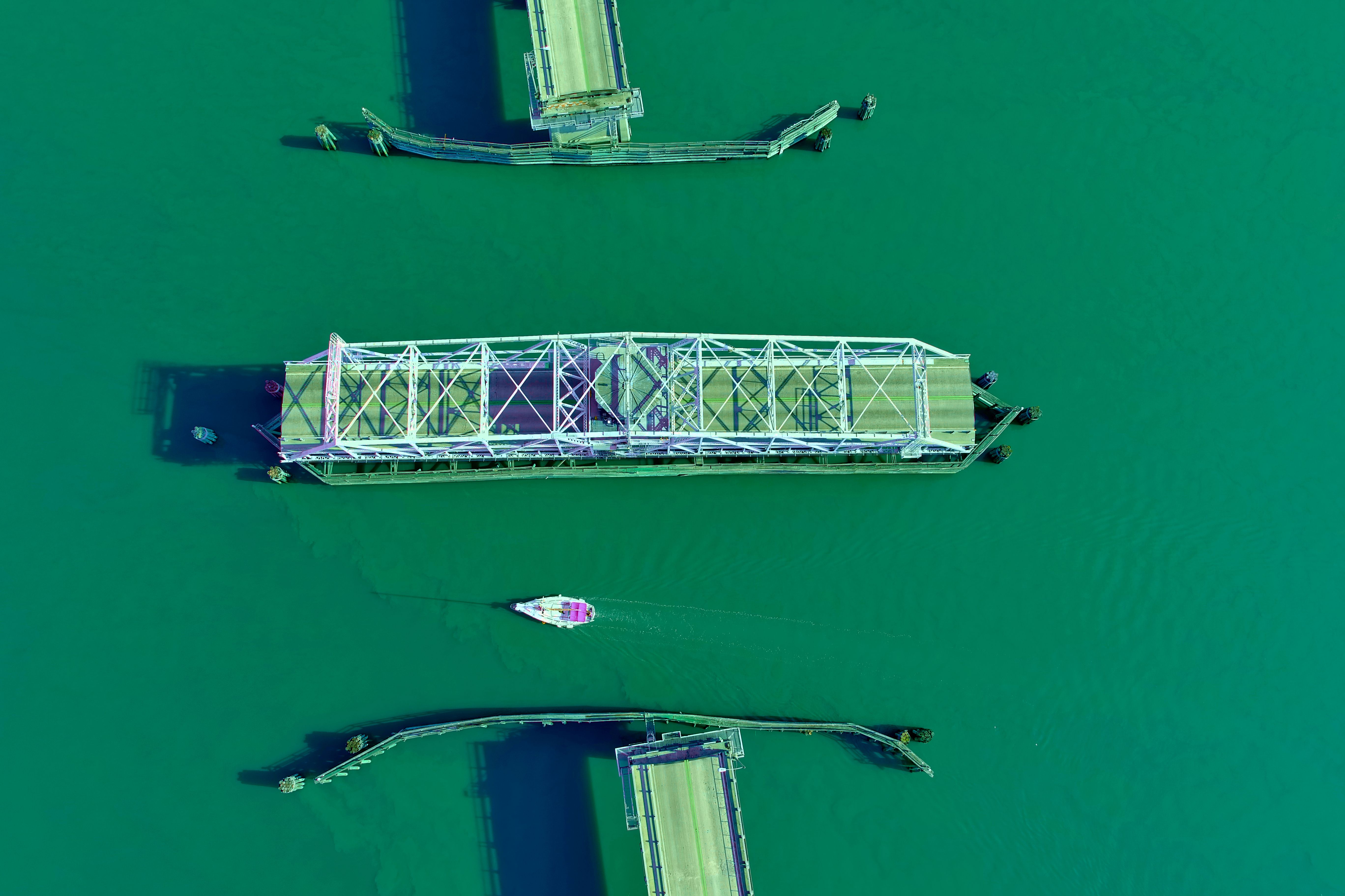 Aerial Shot of a Draw-bridge · Free Stock Photo