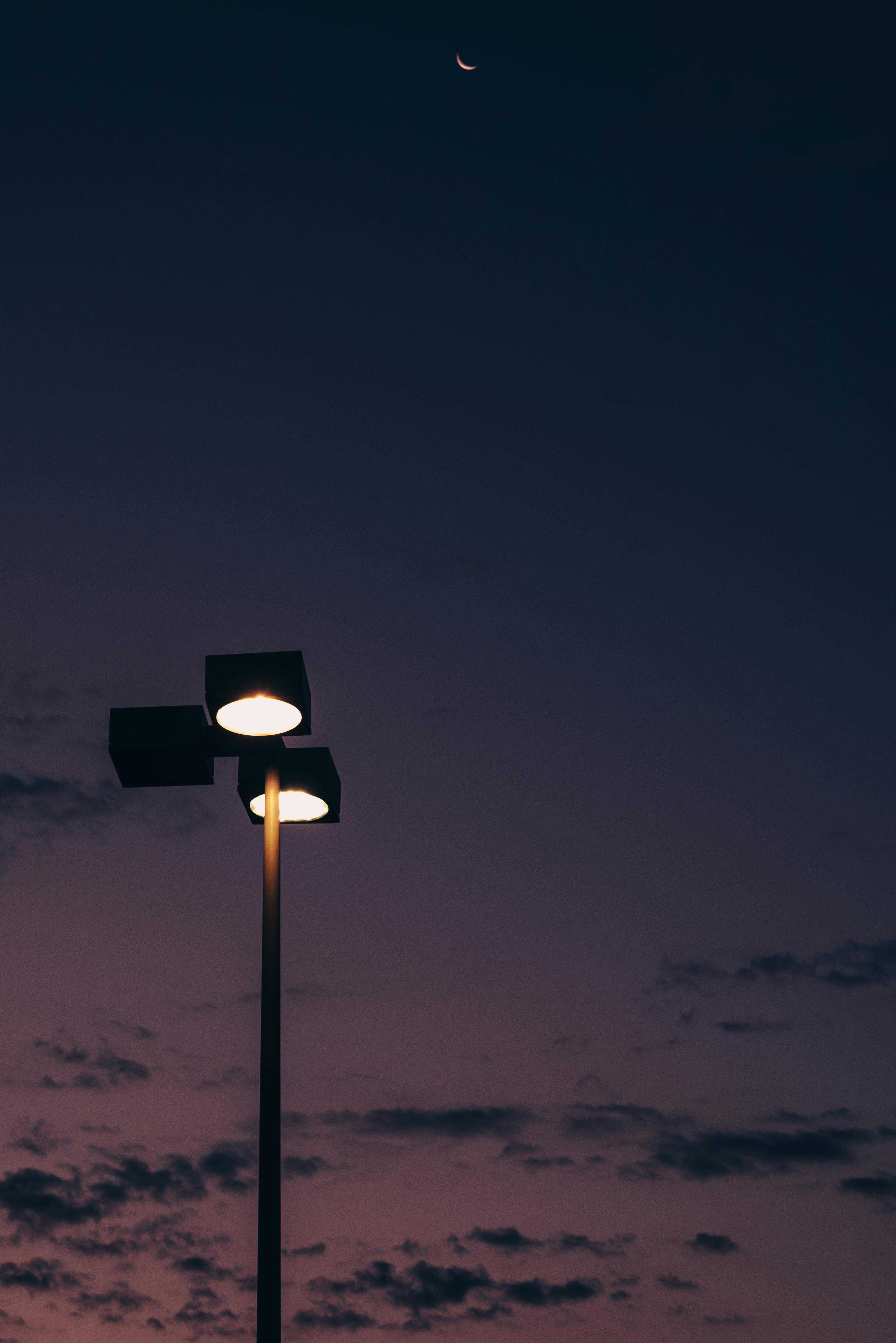 Lighted Street Lamp Post during Night Time · Free Stock Photo
