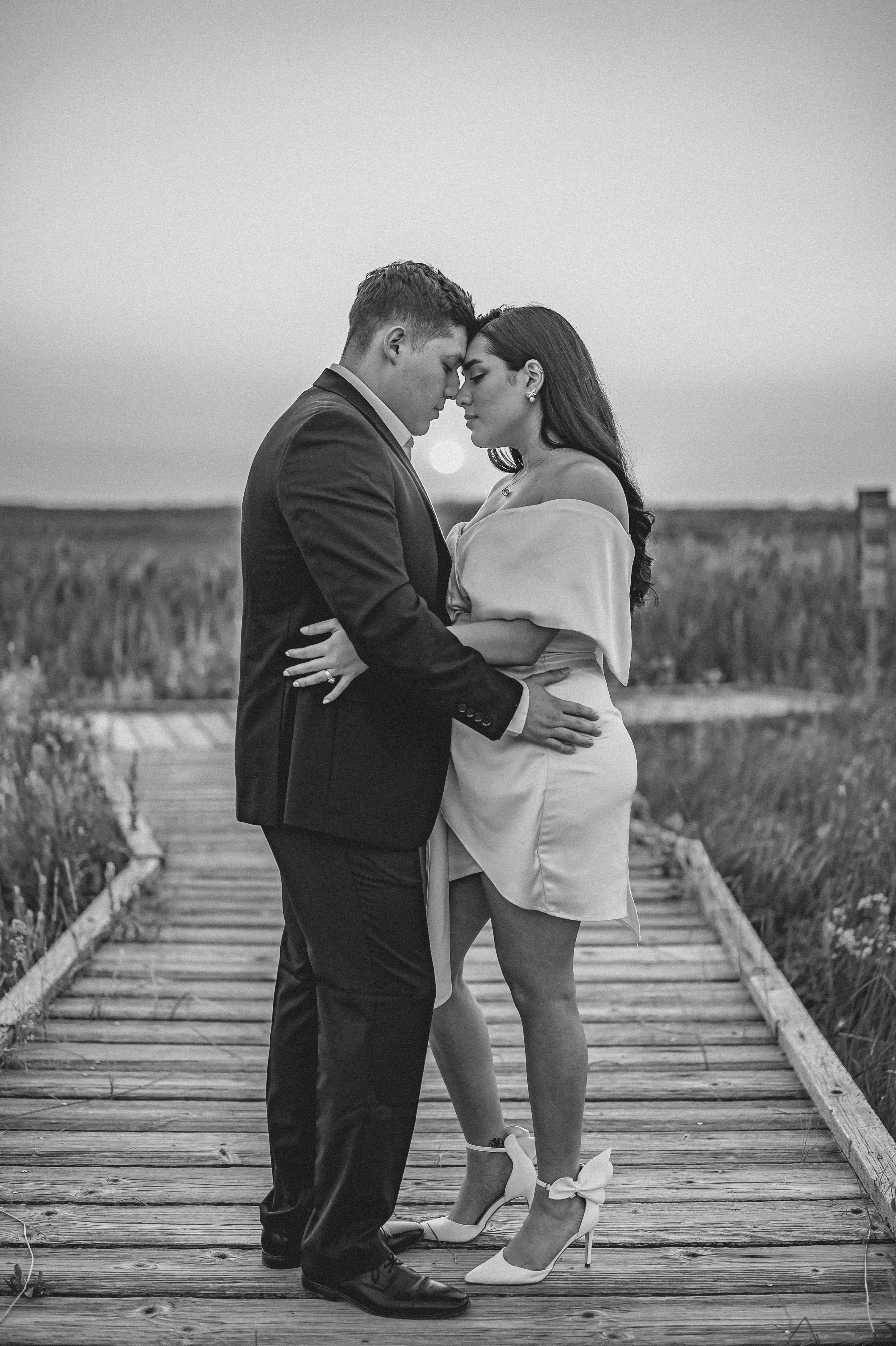 A Grayscale of a Couple Hugging · Free Stock Photo