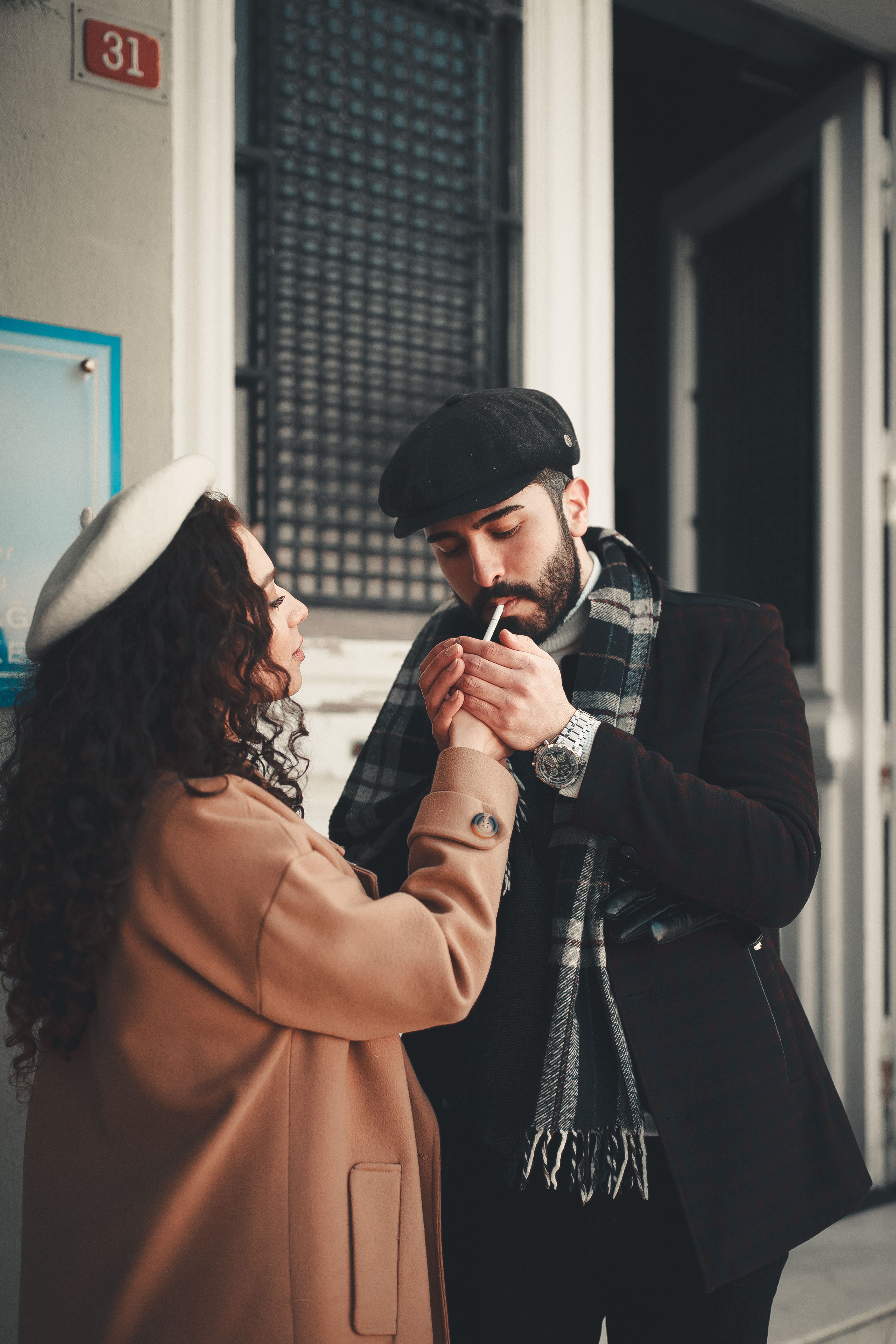 Woman lighting up a Cigarette · Free Stock Photo