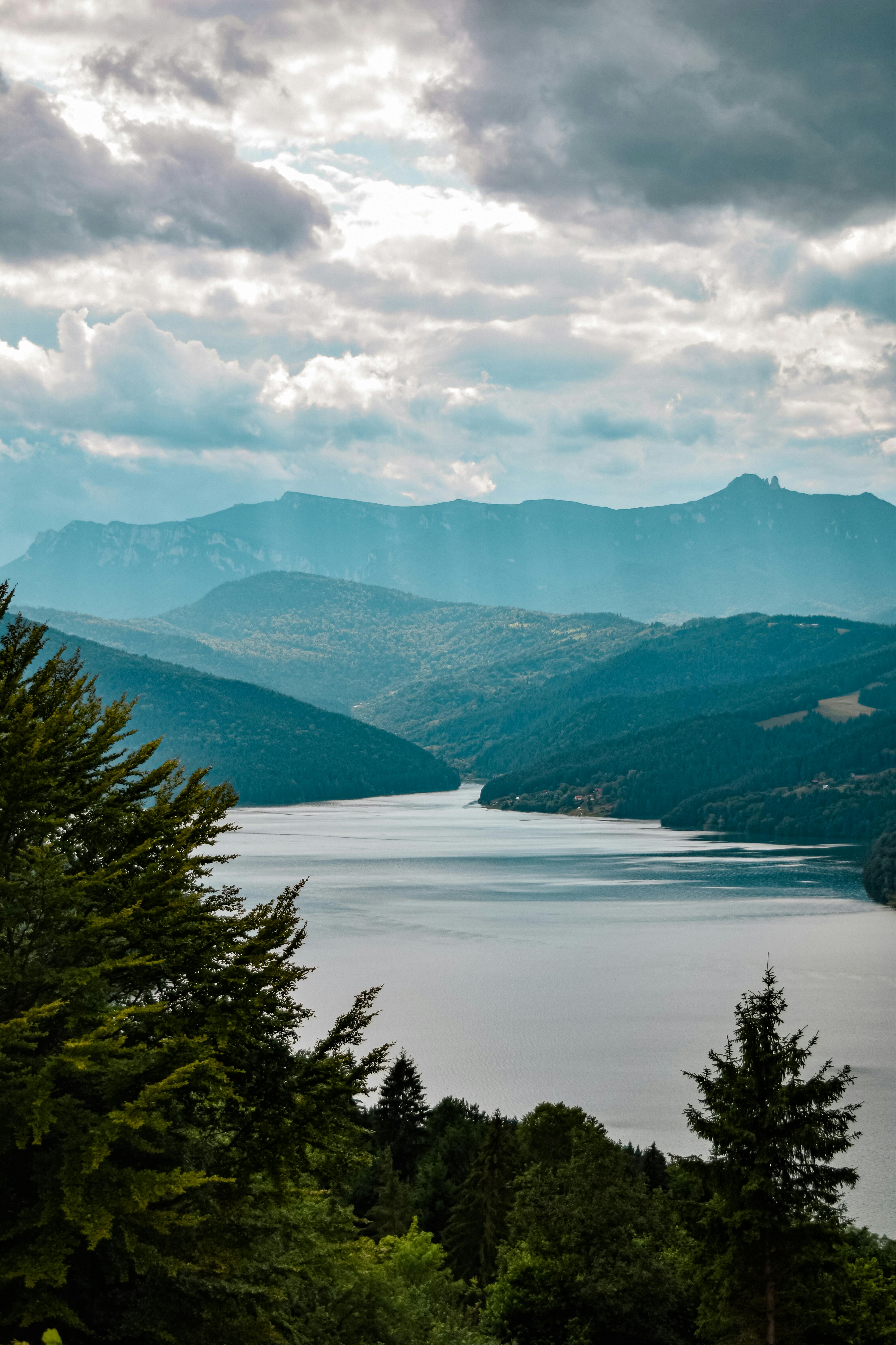 Aerial View of Danube Bend under Cloudy Sky · Free Stock Photo