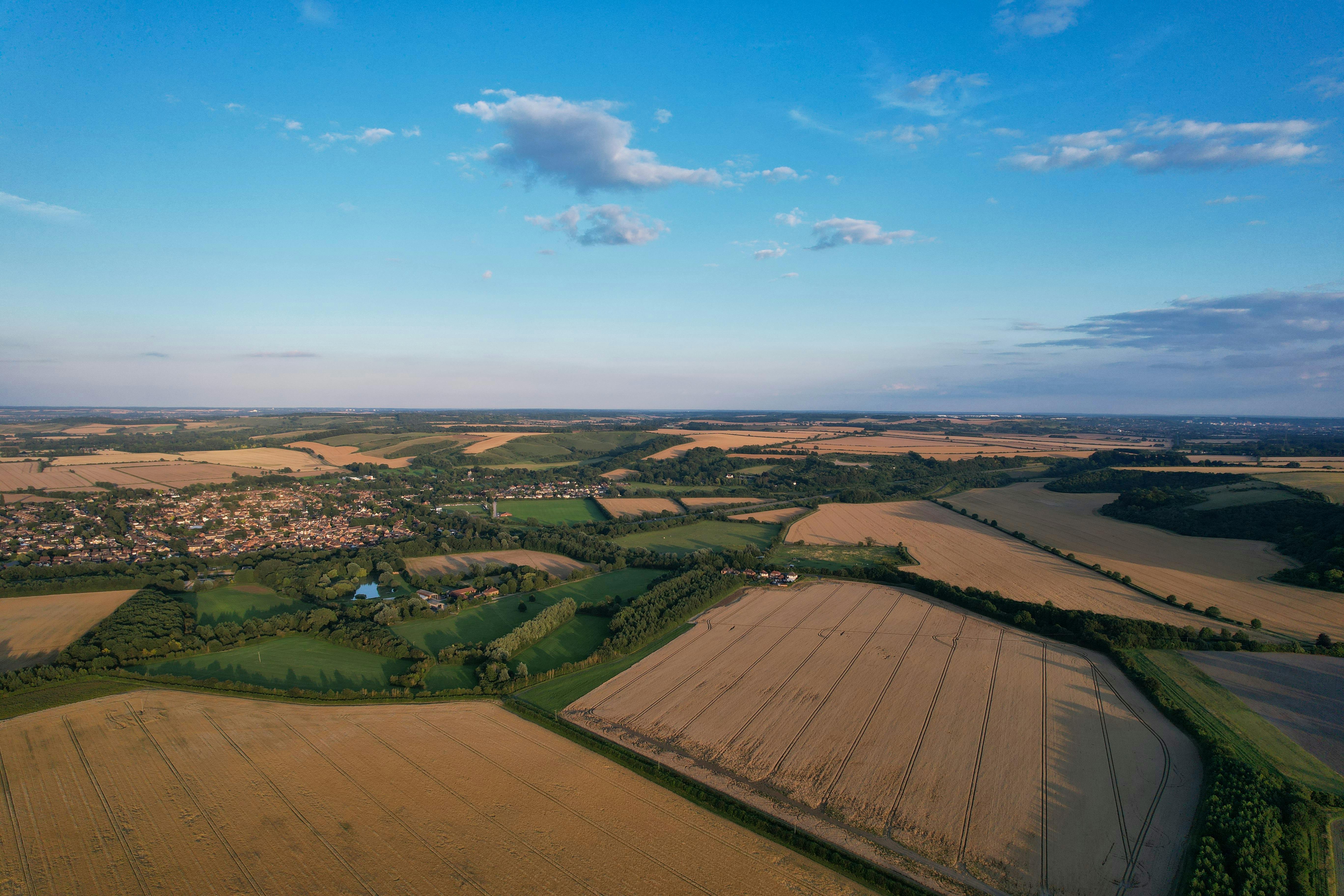Drone Shot of Fields · Free Stock Photo